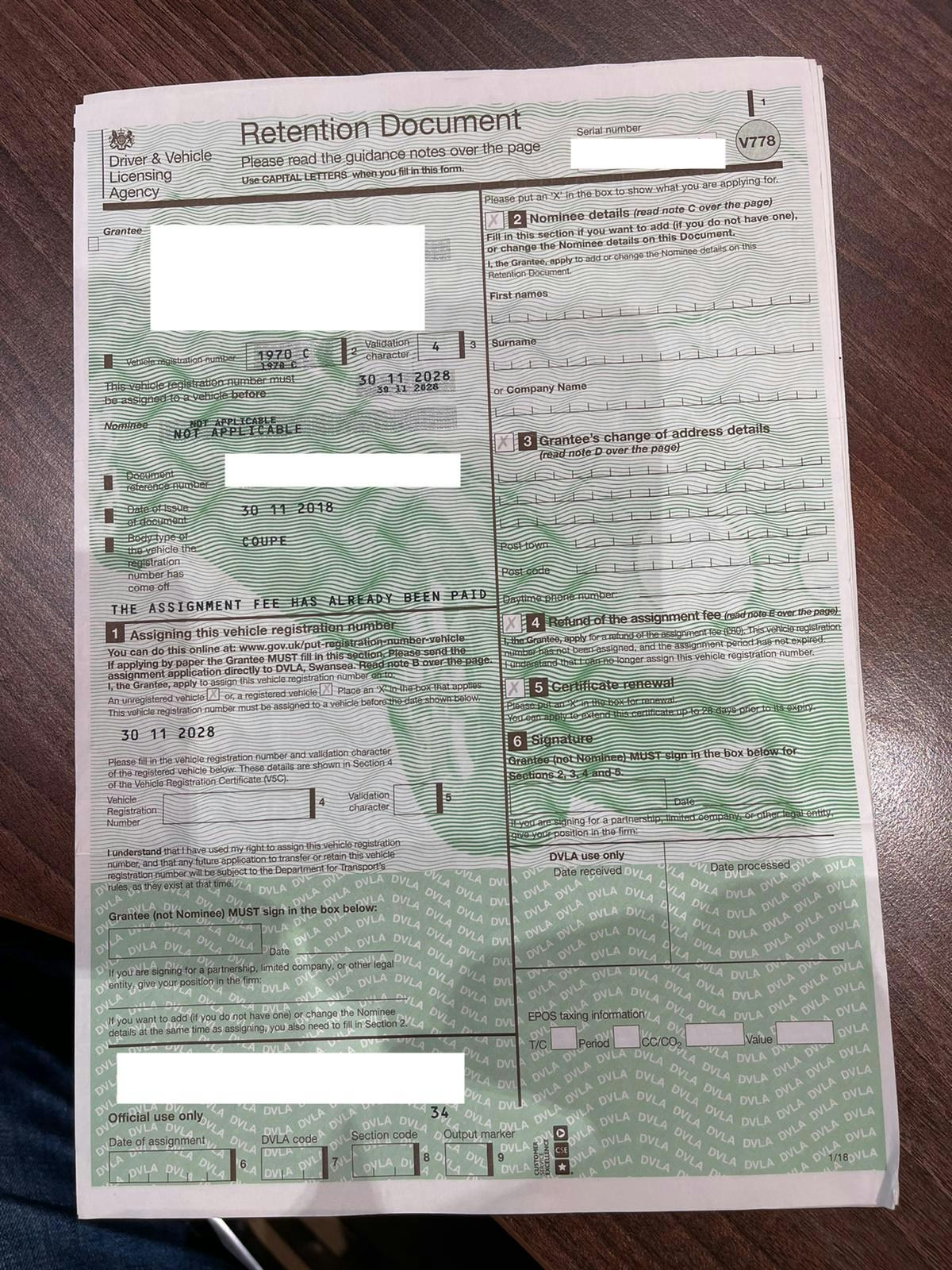 '1970 C' - NUMBER PLATE for sale by auction in , United Kingdom