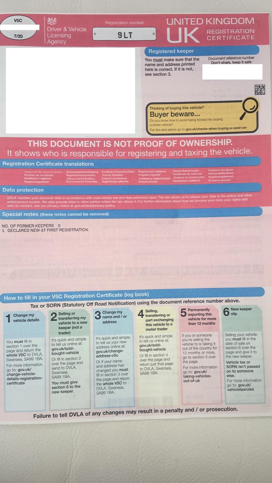 '9 LT' - NUMBER PLATE for sale by auction in , United Kingdom