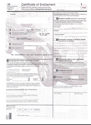 'PLZ 997' - NUMBER PLATE for sale by auction in , United Kingdom