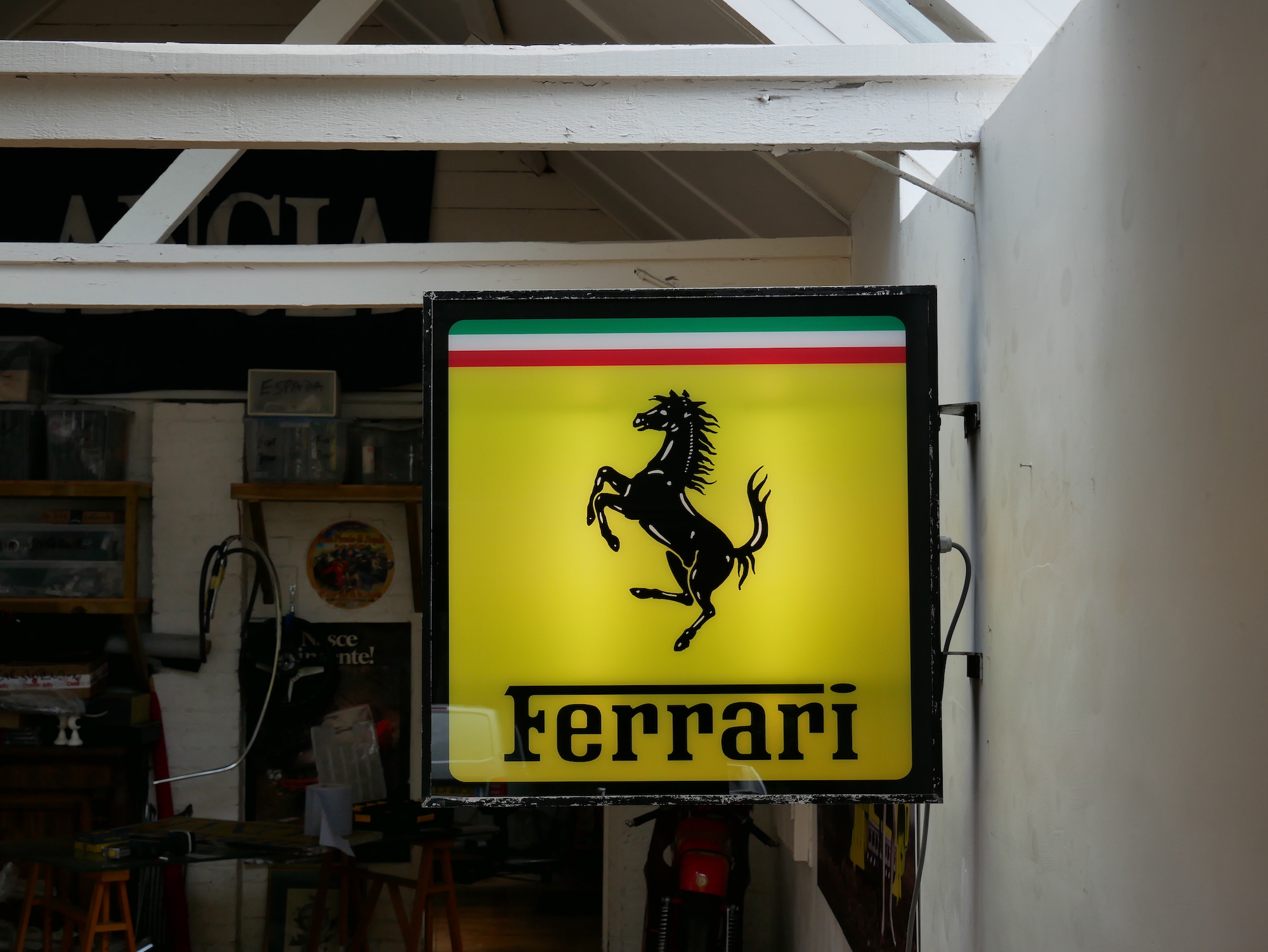 FERRARI DOUBLE SIDED ILLUMINATED DEALERSHIP SIGN for sale by auction in ...