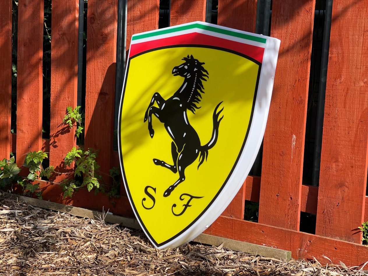 FERRARI SHIELD ILLUMINATED SIGN for sale by auction in Durham, United ...