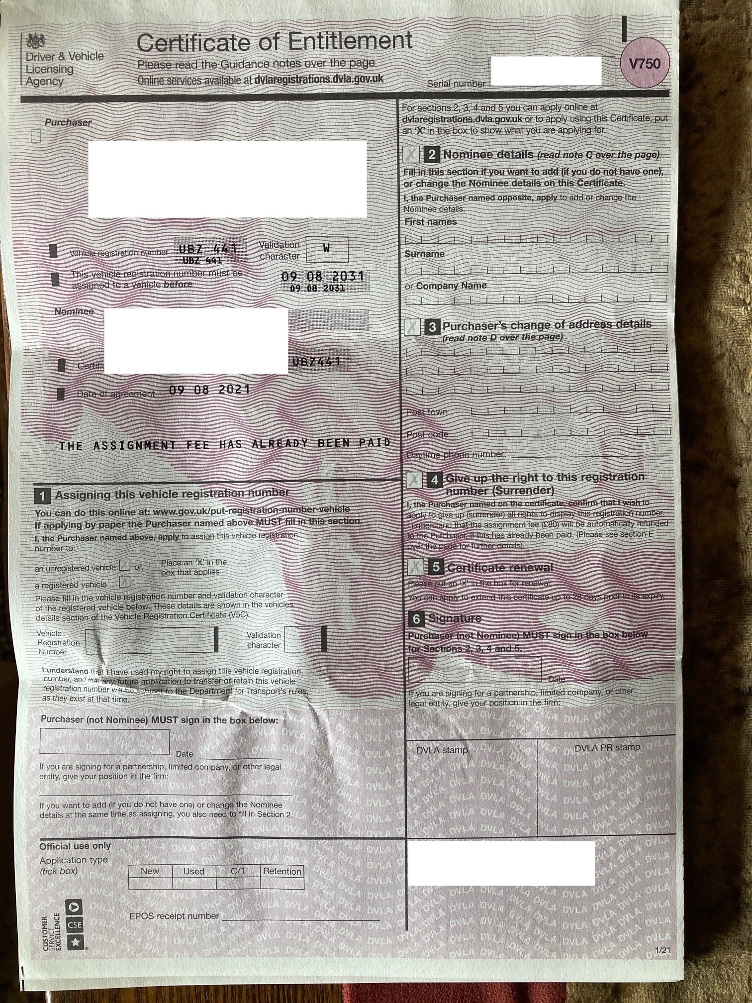 'UBZ 441 / UBZ 442 / UBZ 443' - SET OF NUMBER PLATES for sale by ...