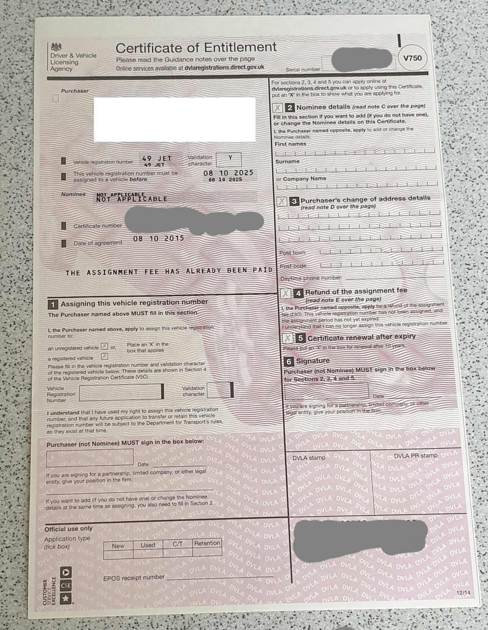 '49 JET' - NUMBER PLATE for sale by auction in , United Kingdom