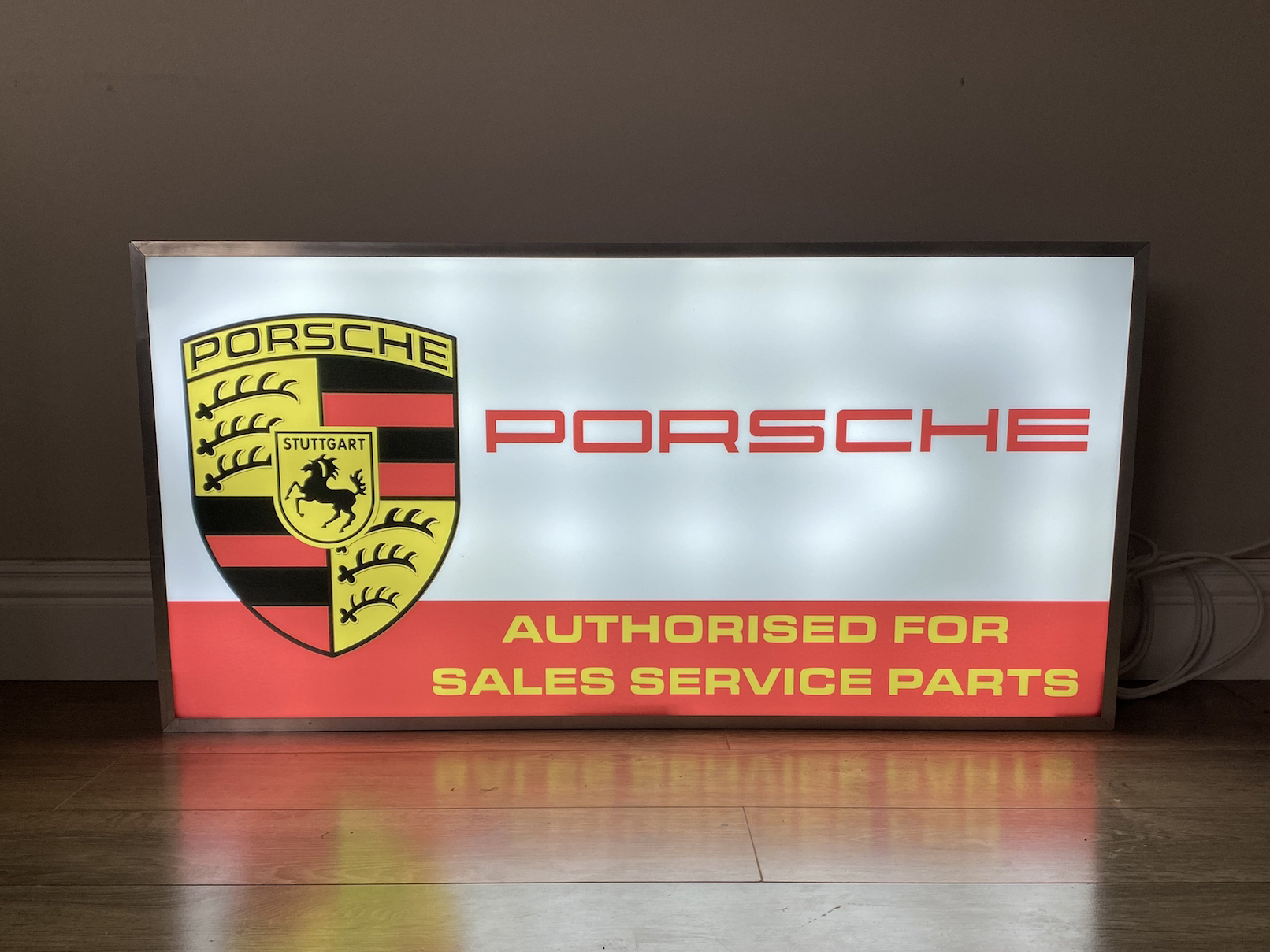 PORSCHE 'SALES SERVICE PARTS' ILLUMINATED SIGN for sale by auction in ...
