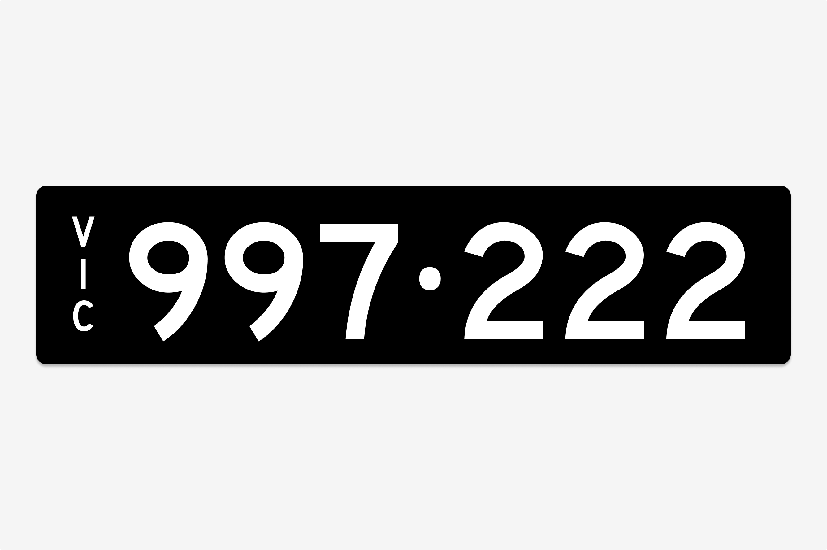 '997 222' - VIC NUMBER PLATE for sale by auction in , Australia