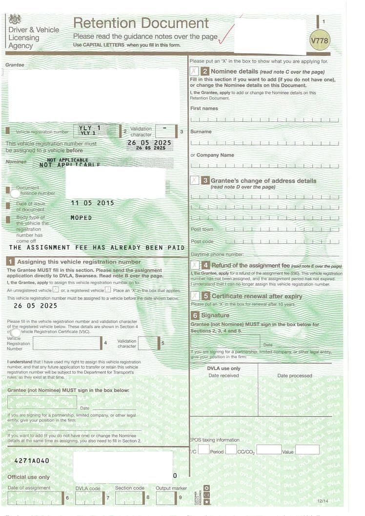 'YLY 1' - NUMBER PLATE for sale by auction in , United Kingdom