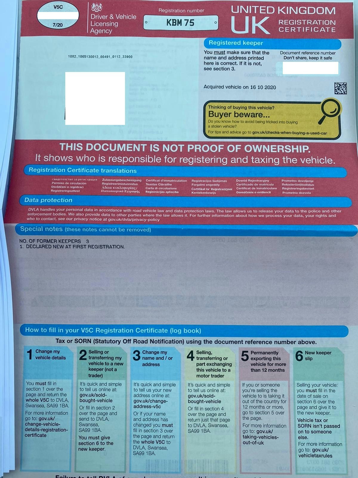 'KBM 75' - NUMBER PLATE for sale by auction in , United Kingdom