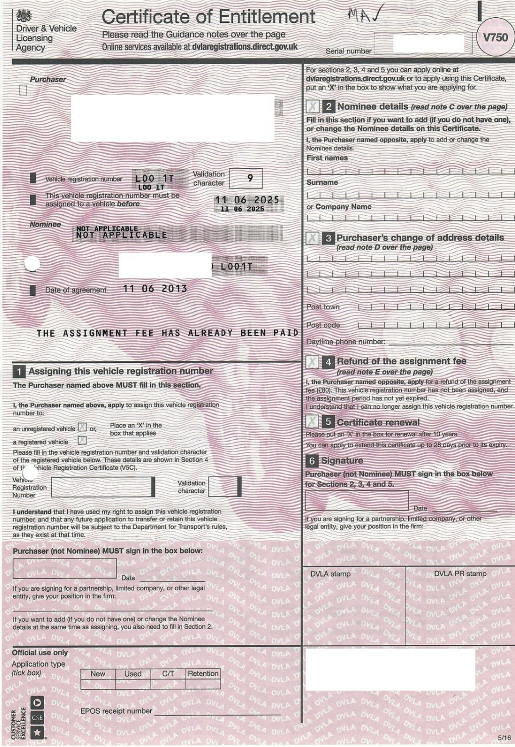 'LOO 1T' - NUMBER PLATE for sale by auction in , United Kingdom