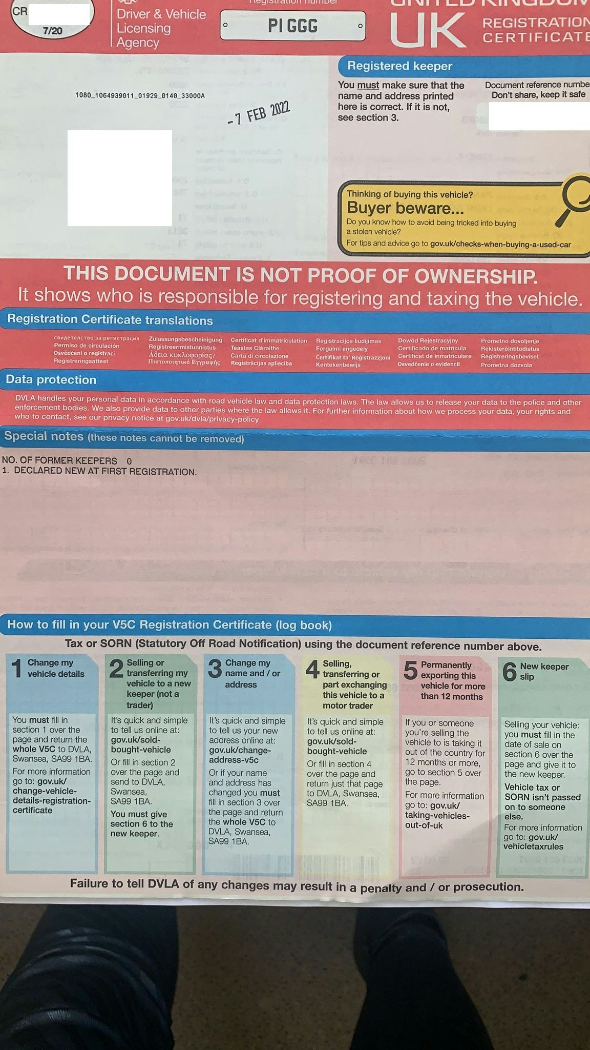 'P1 GGG' - NUMBER PLATE for sale by auction in , United Kingdom