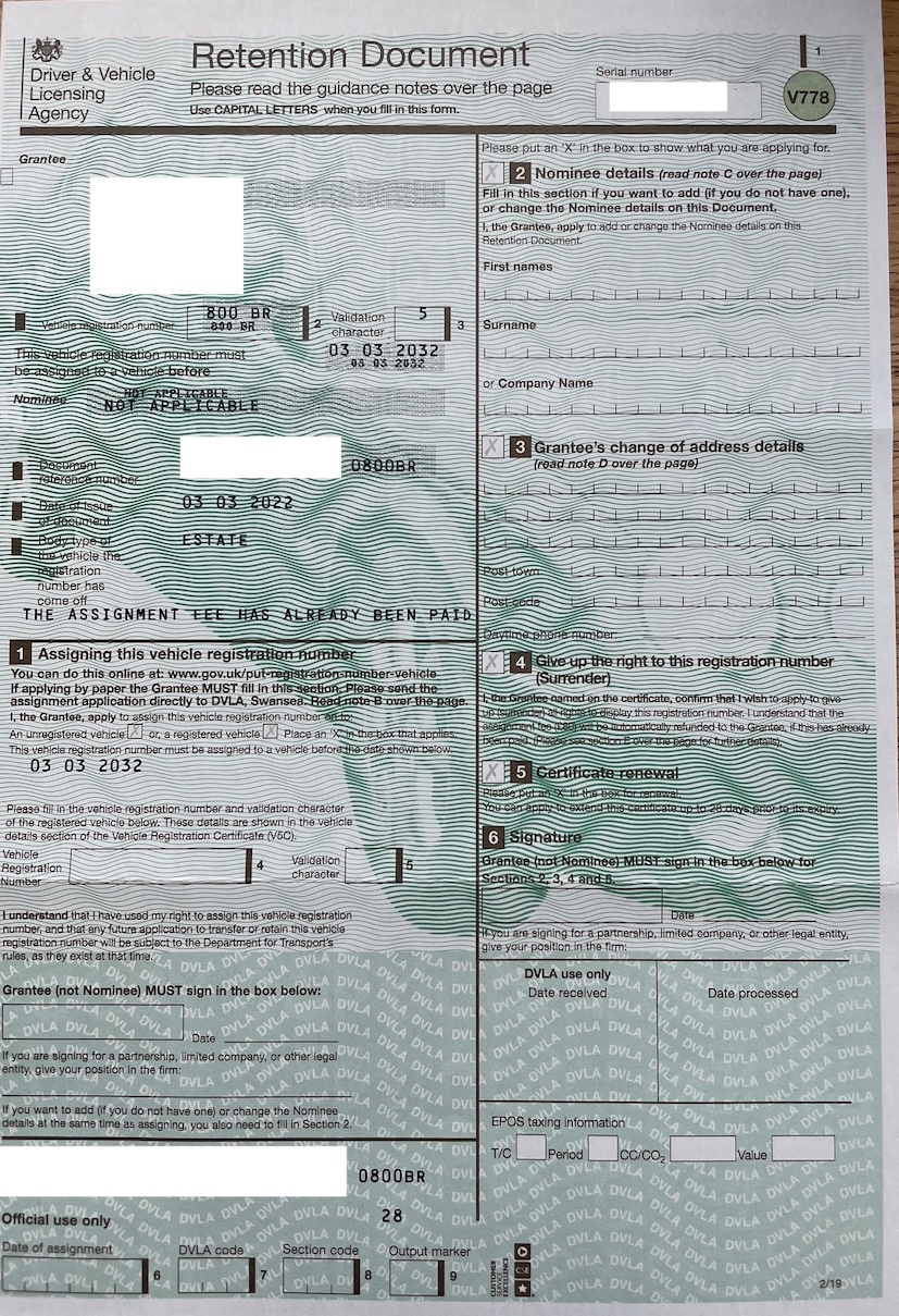 '800 BR' - NUMBER PLATE for sale by auction in , United Kingdom