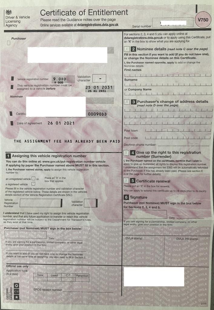 '9 ODD' - NUMBER PLATE for sale in , United Kingdom