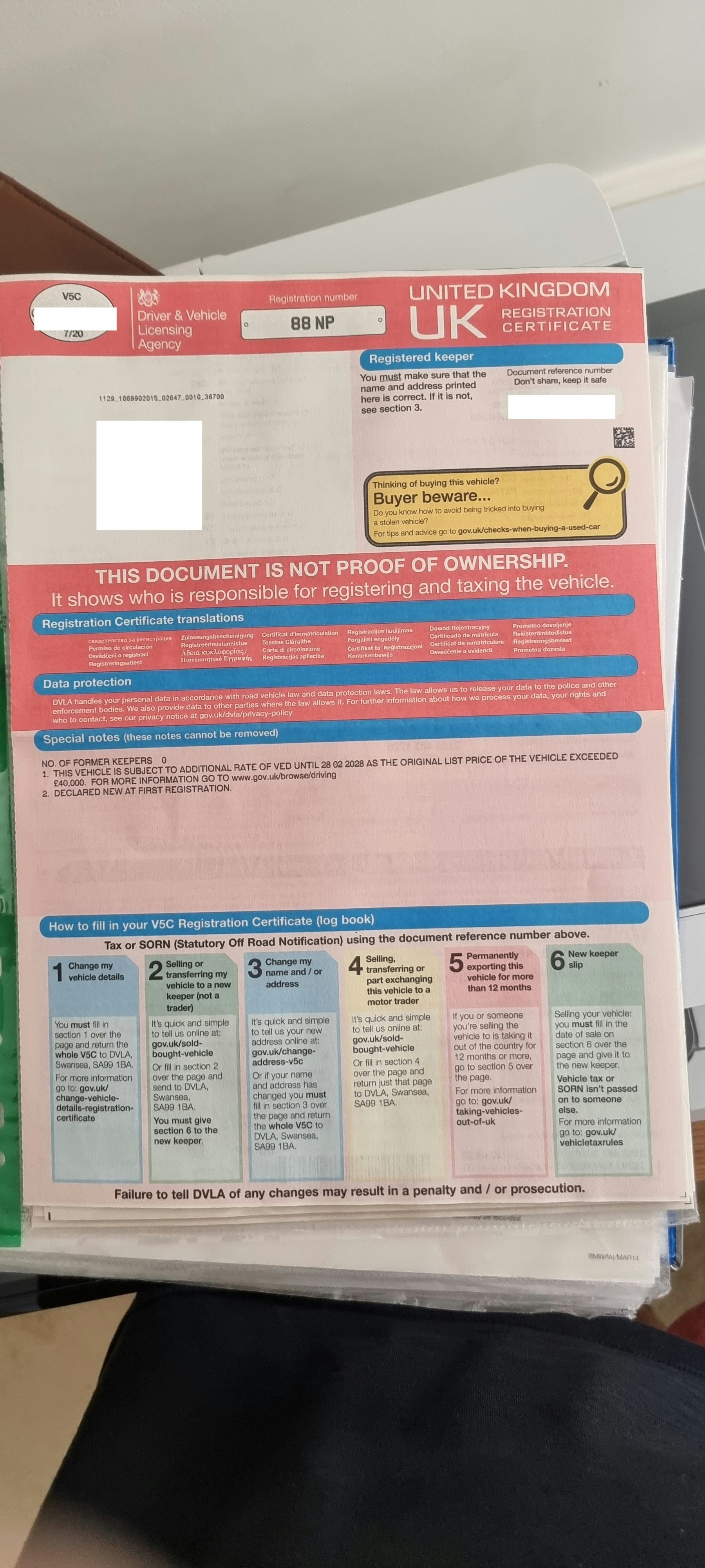 '88 NP' - NUMBER PLATE for sale by auction in , United Kingdom