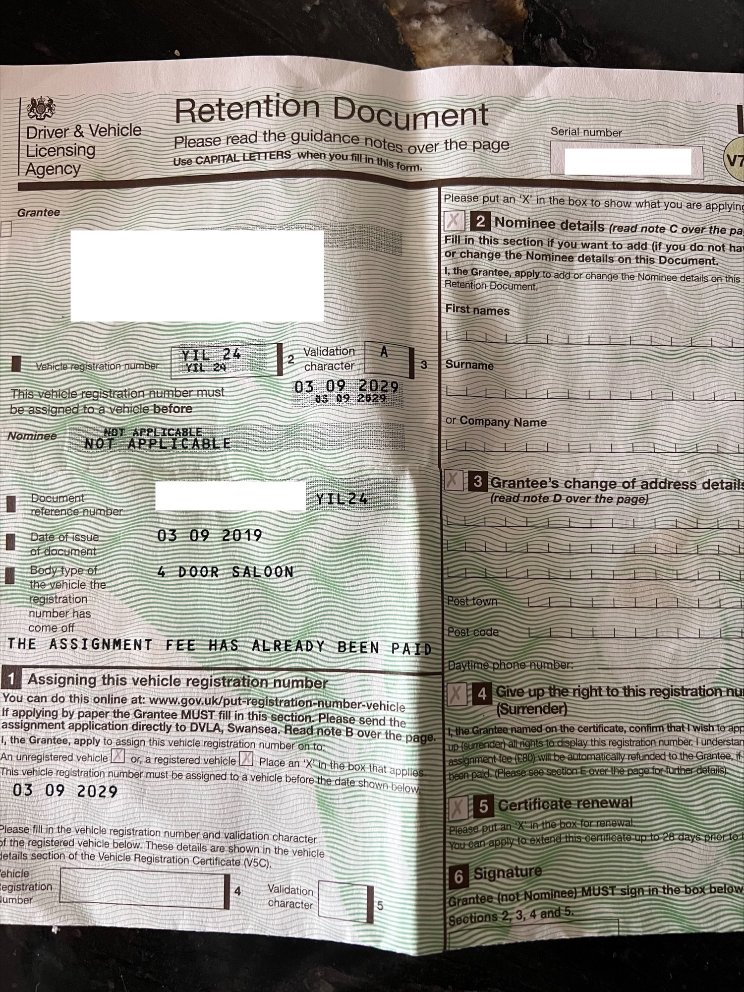 'YIL 24' - NUMBER PLATE for sale by auction in , United Kingdom