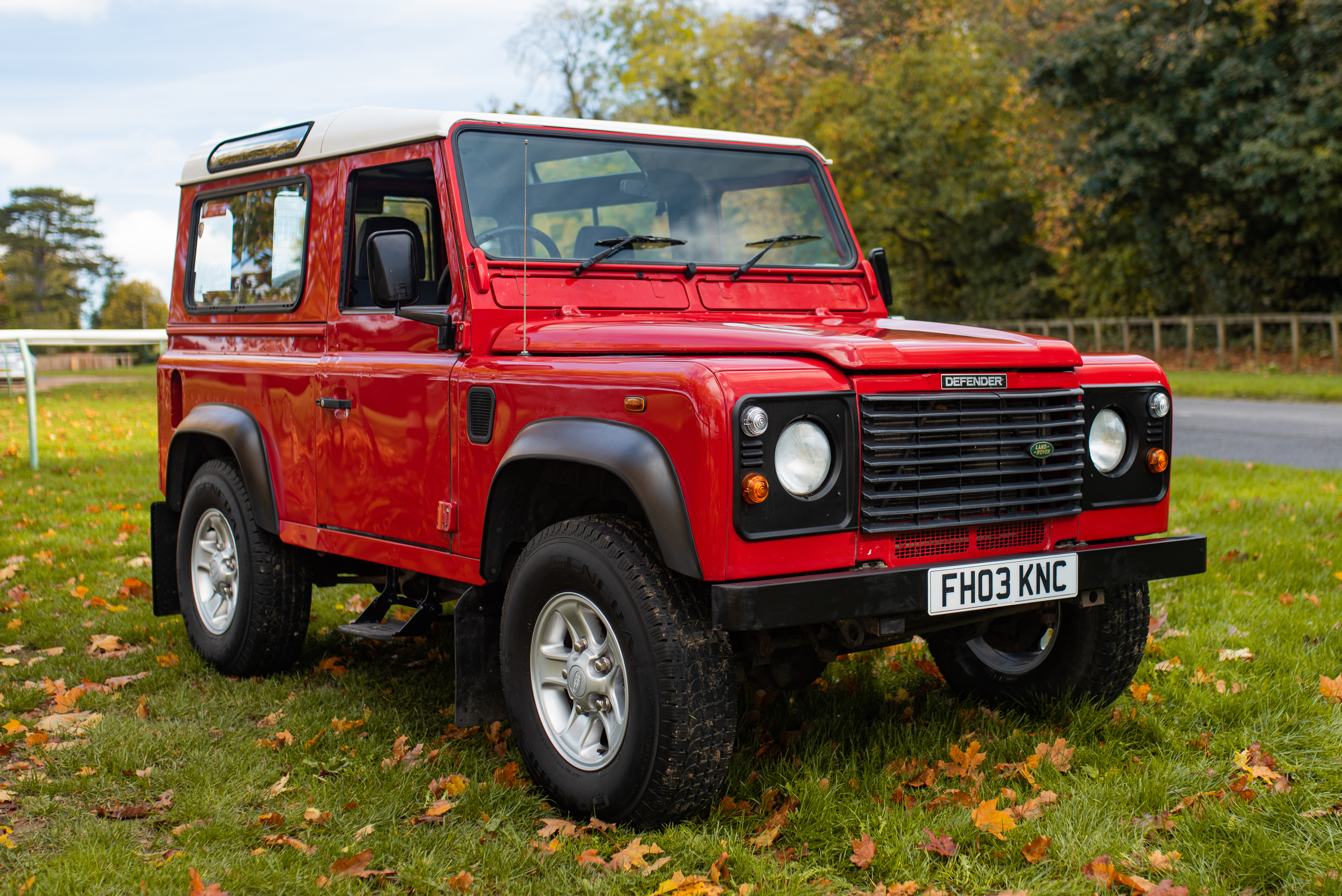 Red Land Rover Defender