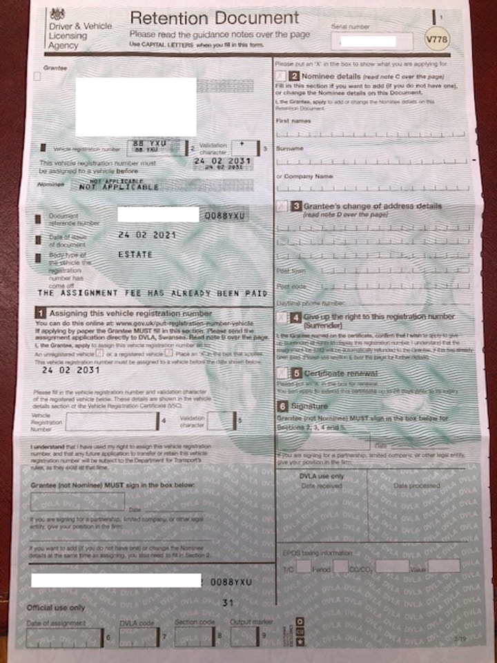 '88 YXU' - NUMBER PLATE for sale by auction in , United Kingdom