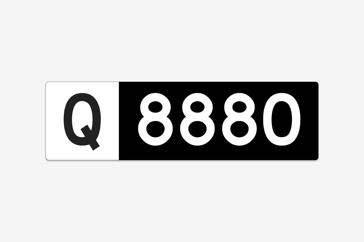 'Q8880' - QUEENSLAND HERITAGE NUMBER PLATE for sale in QLD, Australia