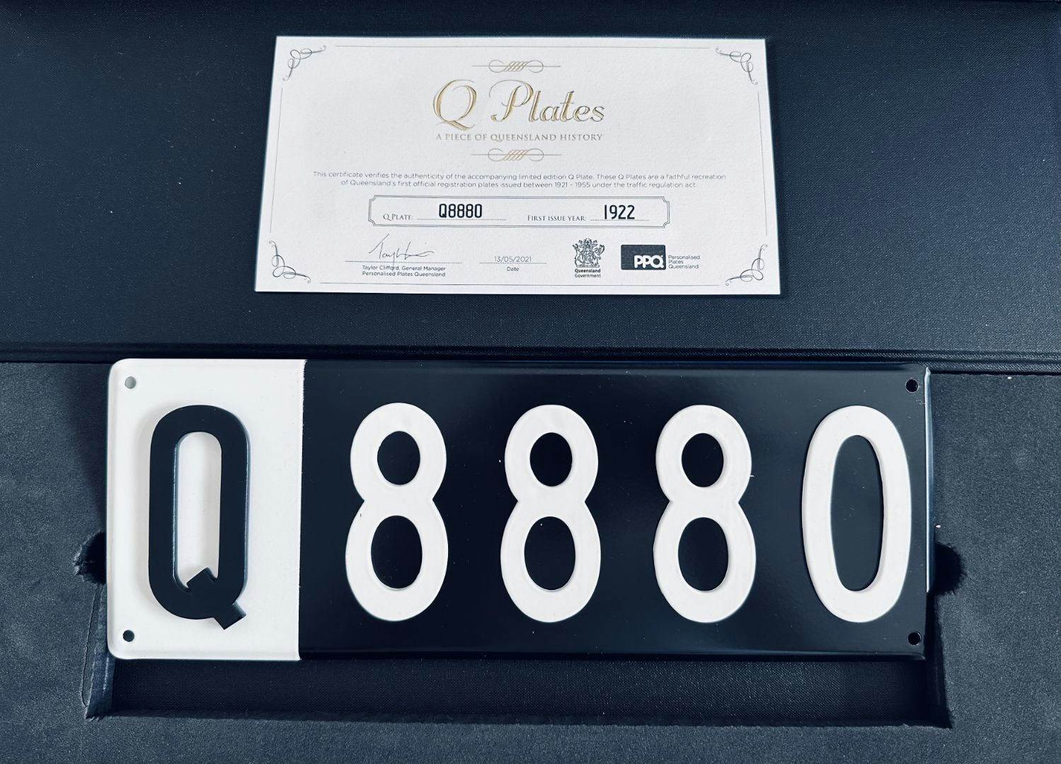 'Q8880' - QUEENSLAND HERITAGE NUMBER PLATE for sale in QLD, Australia