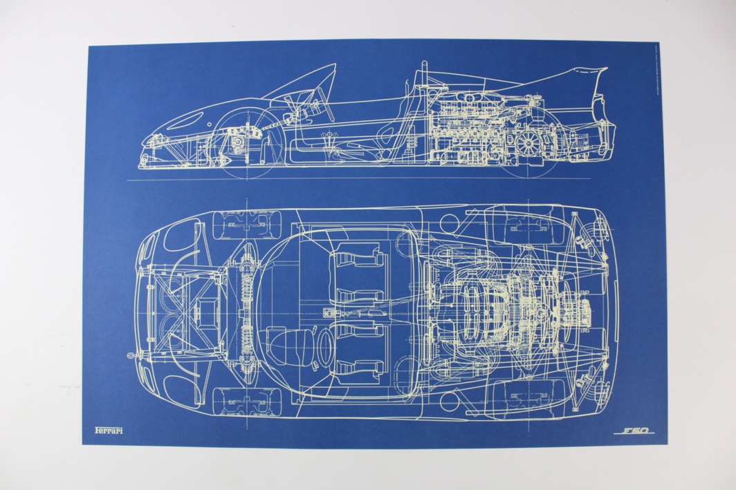 FERRARI F50 BLUEPRINT AND ARTWORK for sale by auction in West Midlands ...