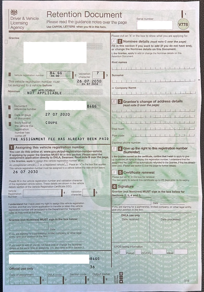 84 GG - NUMBER PLATE for sale by auction in , United Kingdom