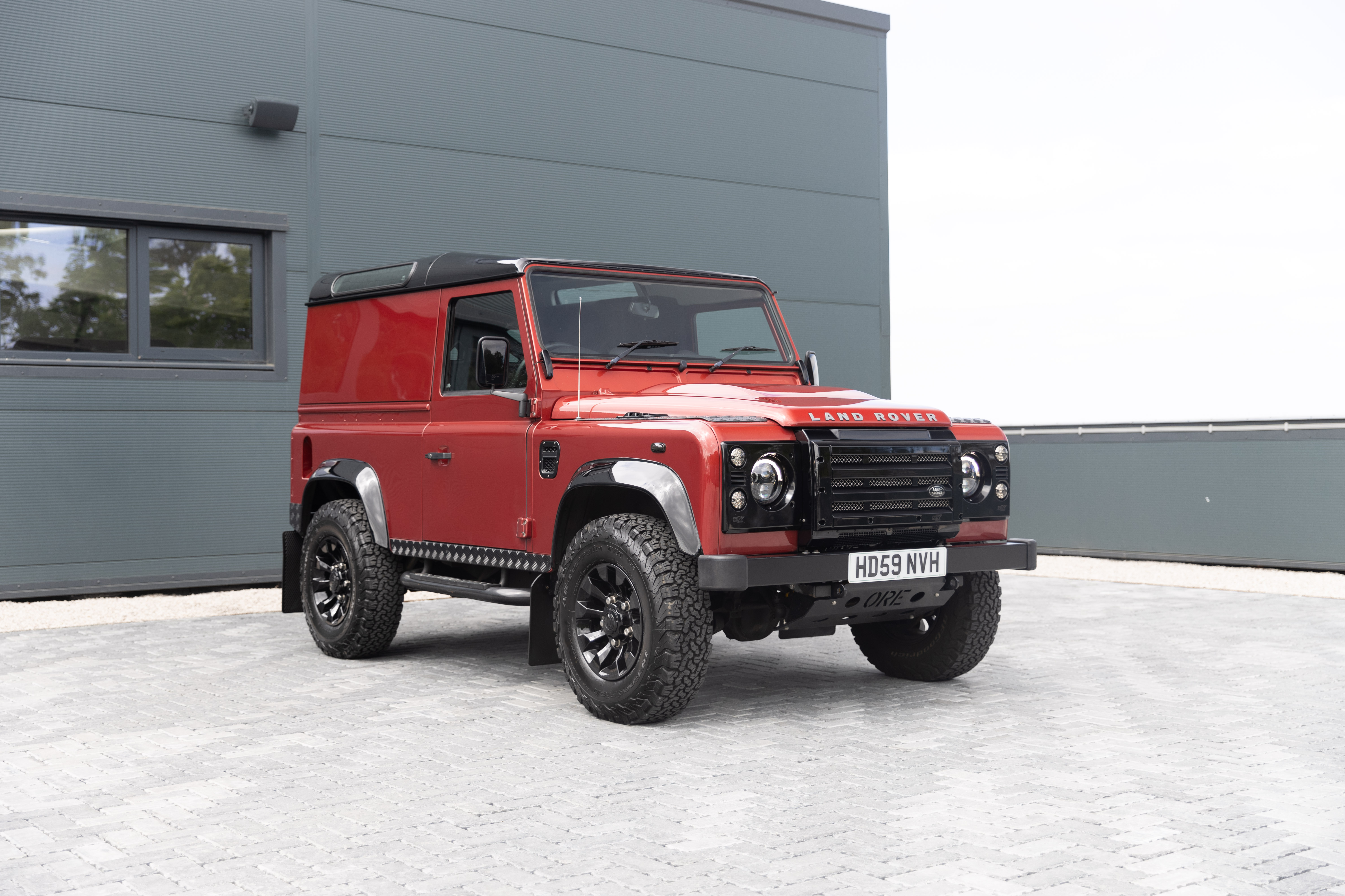 Red Land Rover Defender