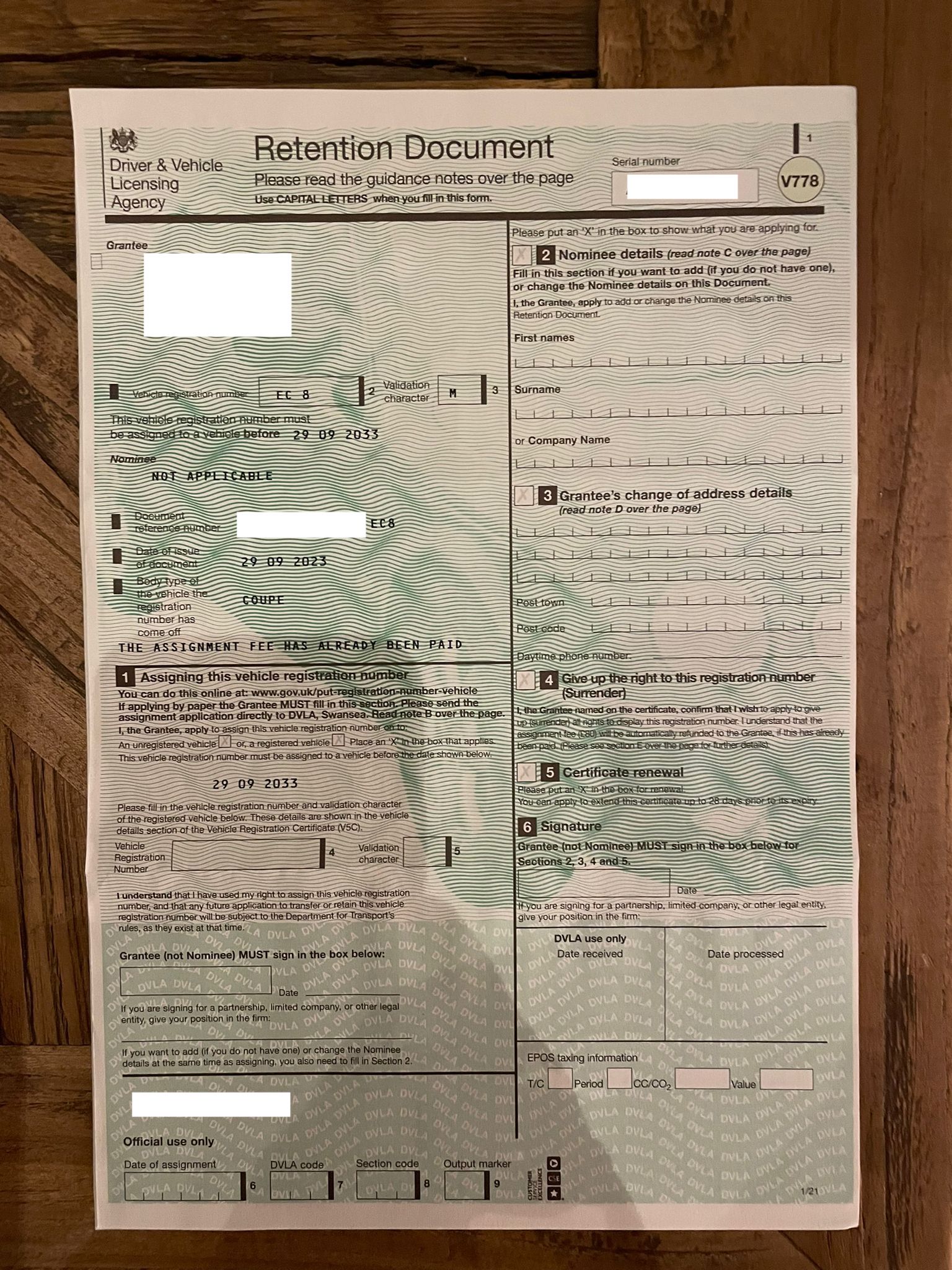 'EC 8' - Number Plate for sale in , United Kingdom