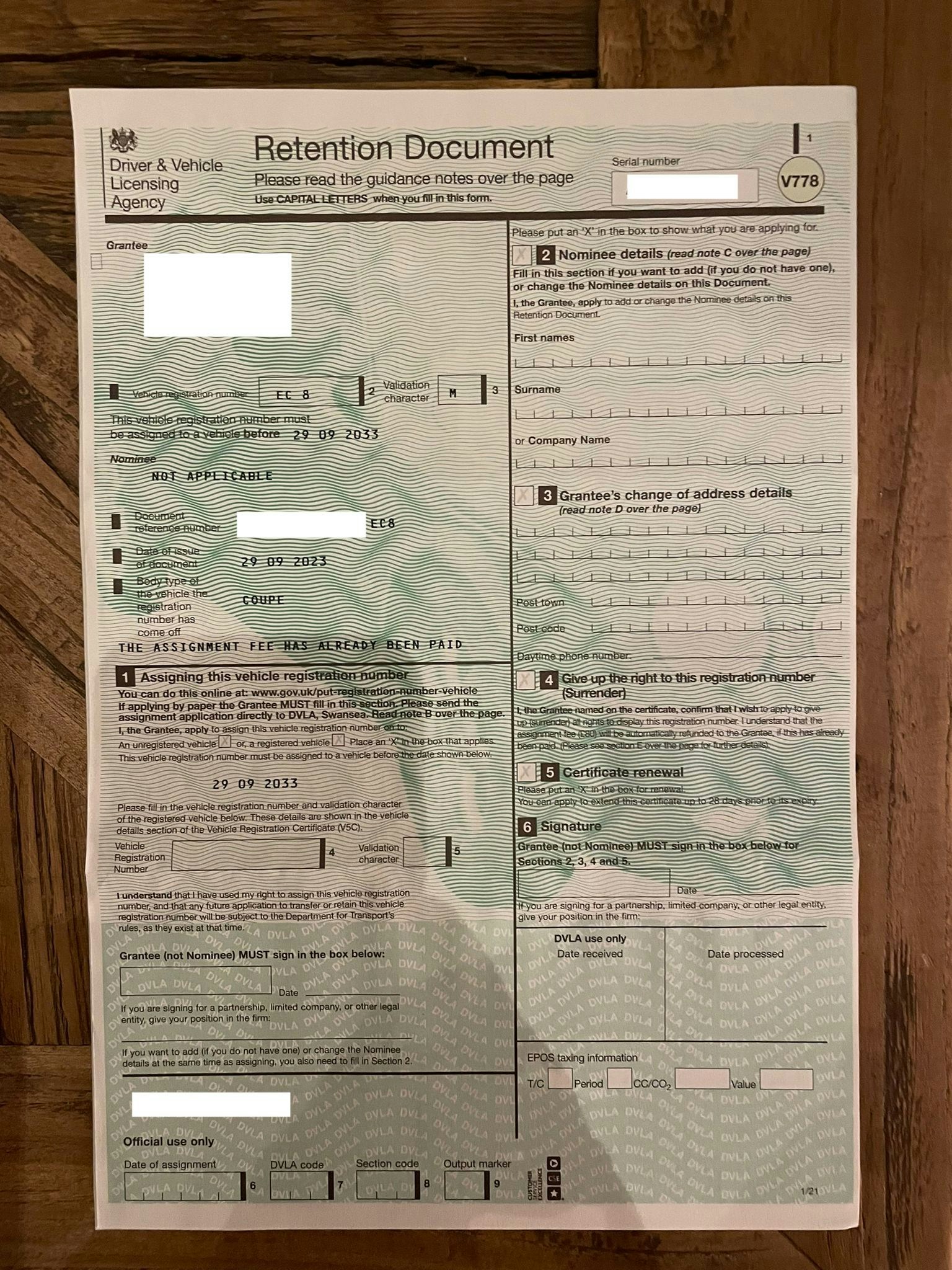 'EC 8' - Number Plate for sale in , United Kingdom