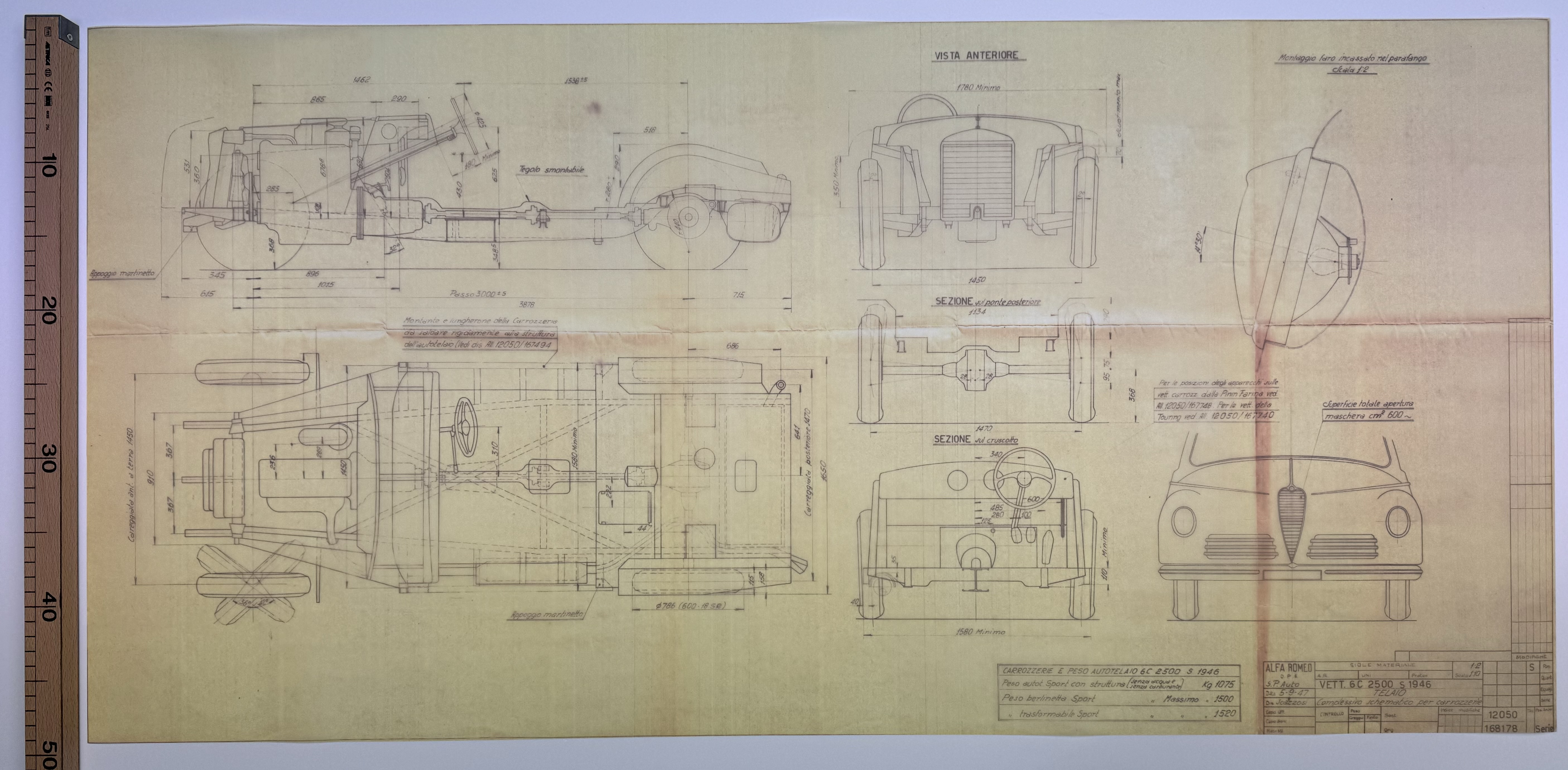 A Collection Of Alfa Romeo Blueprints for sale by auction in Milan, Italy