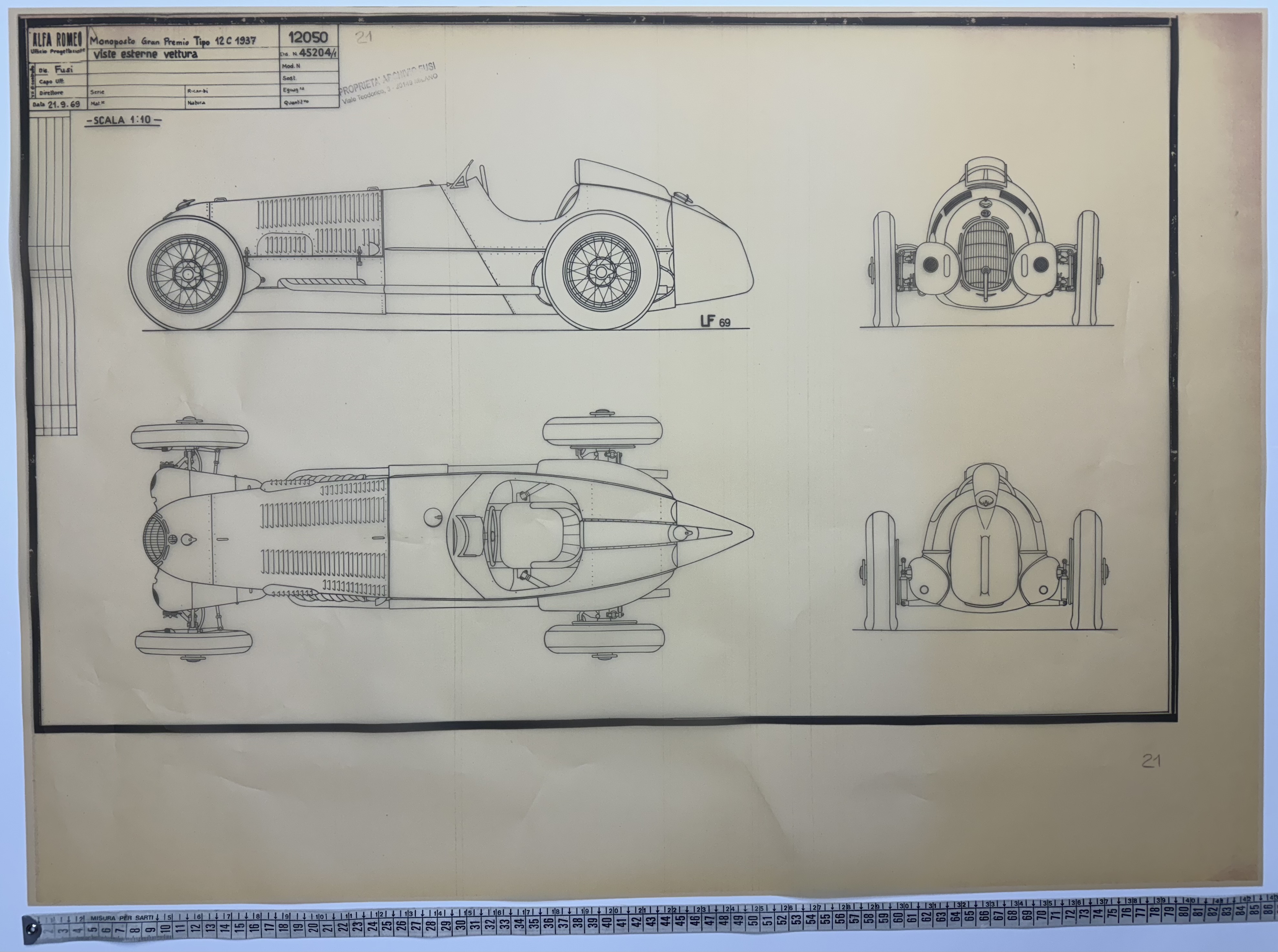 A Collection Of Alfa Romeo Blueprints for sale by auction in Milan, Italy
