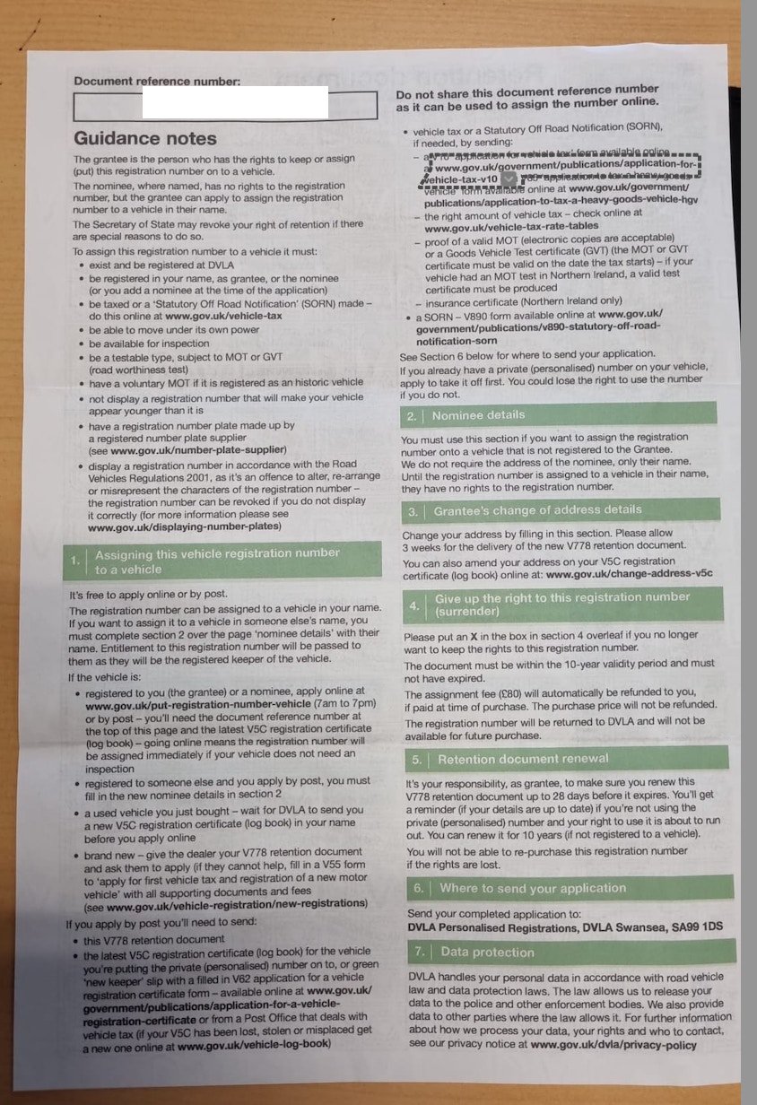 'WFX 458' - Number Plate for sale by auction in , United Kingdom