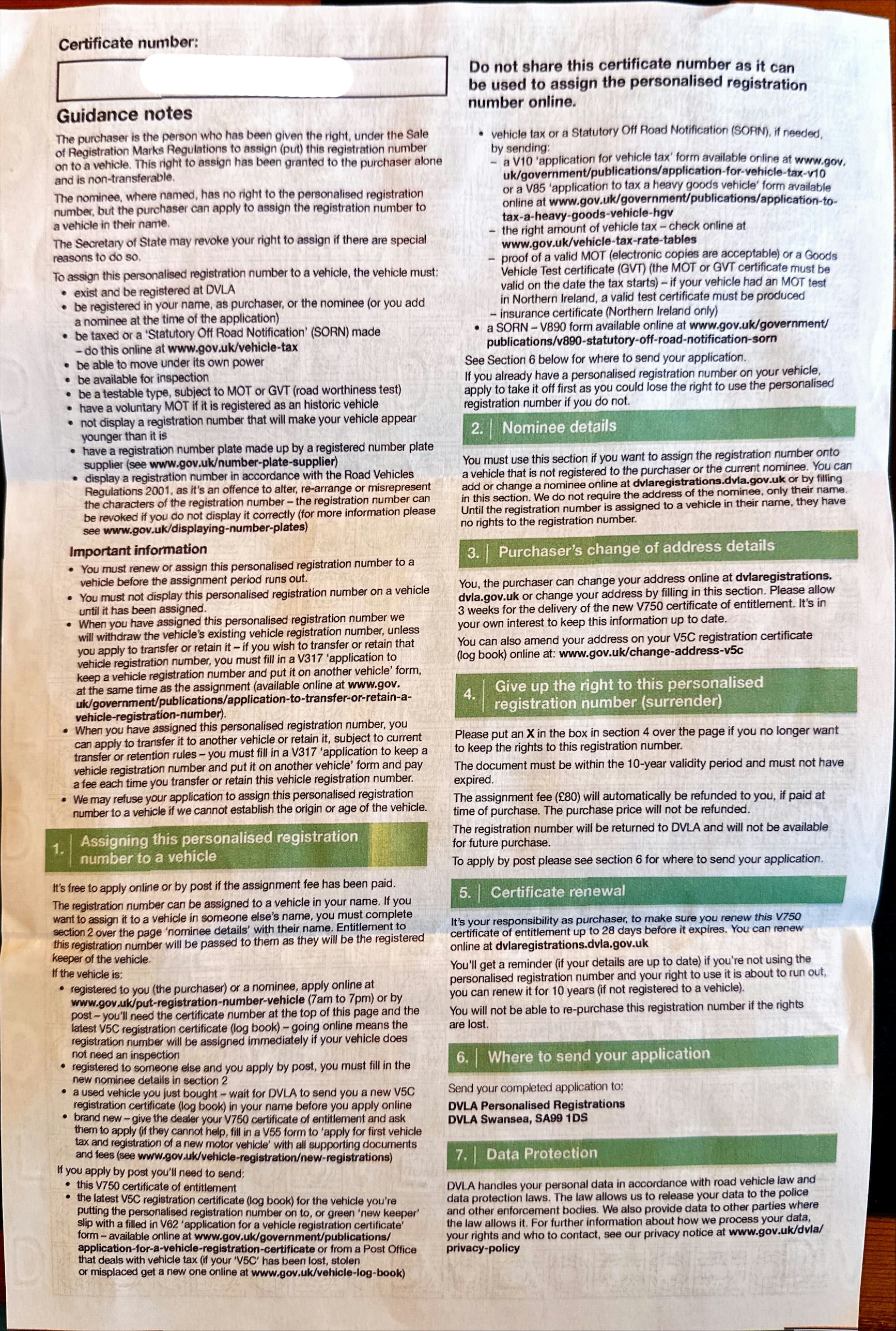 '1982 GS' - NUMBER PLATE for sale by auction in , United Kingdom