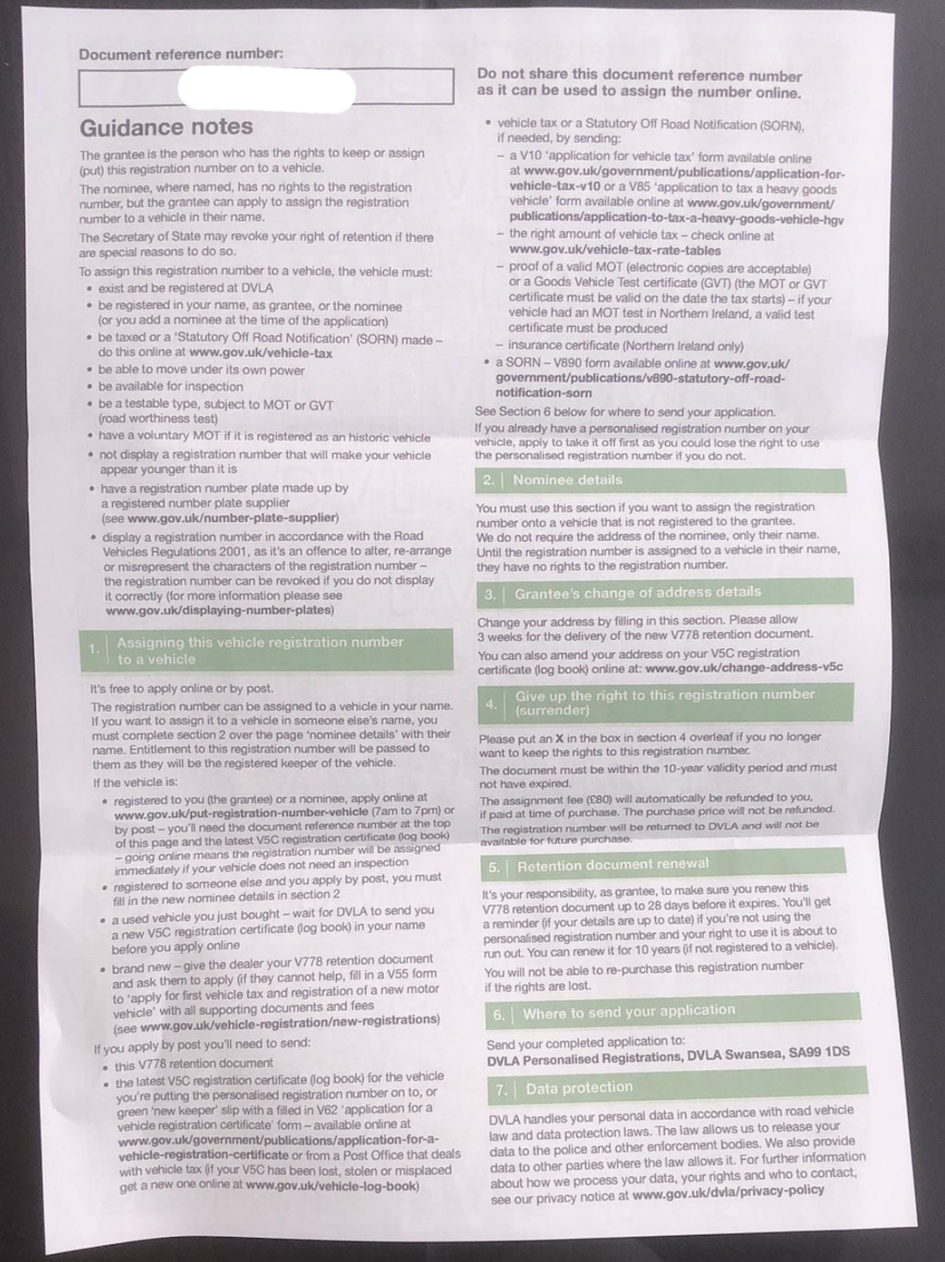 'TG 5' - Number Plate for sale by auction in , United Kingdom