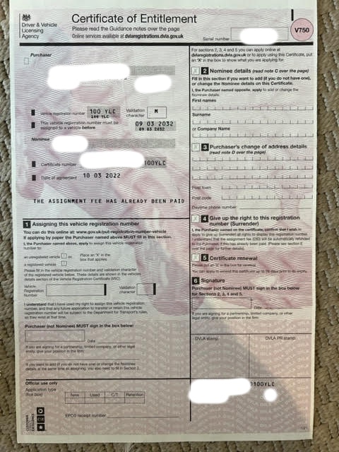 '100 YLC'- Number Plate for sale by auction in , United Kingdom