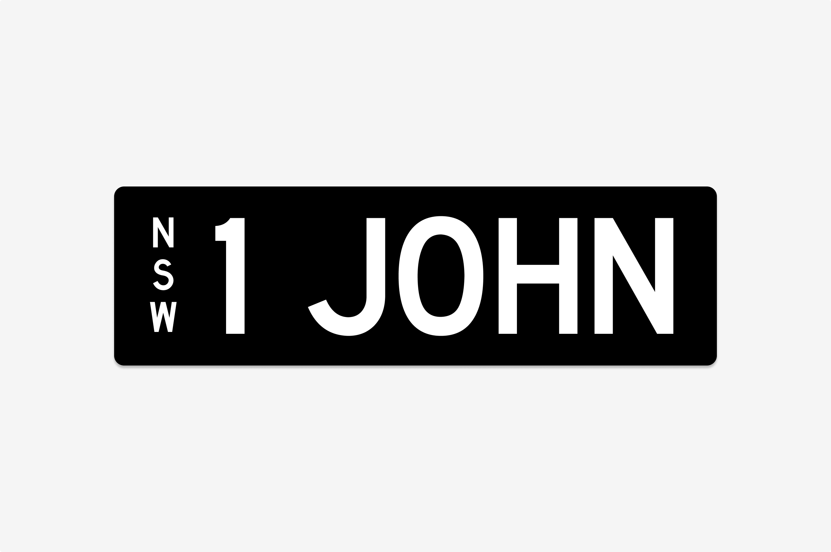 '1 JOHN' - New South Wales Number Plate for sale by auction in NSW ...