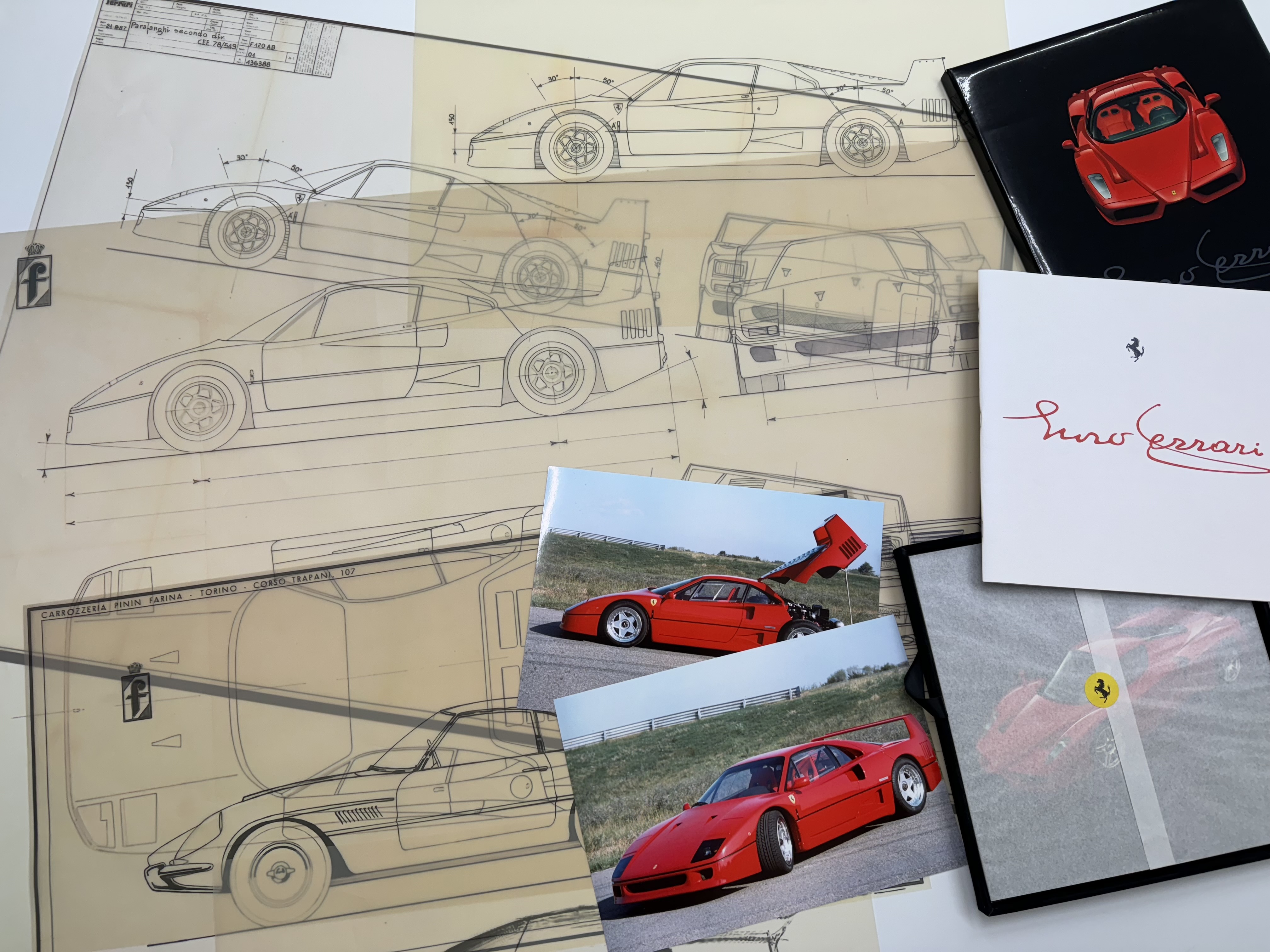 A Collection Of Ferrari Blueprints and Photographs for sale by auction ...