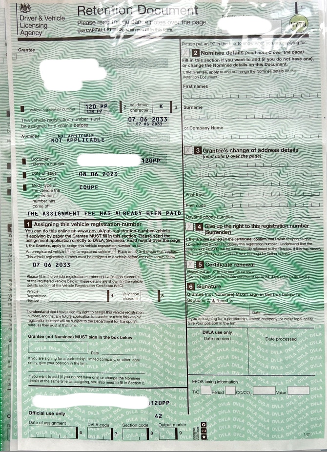 '120 PP' - Number Plate for sale by auction in , United Kingdom