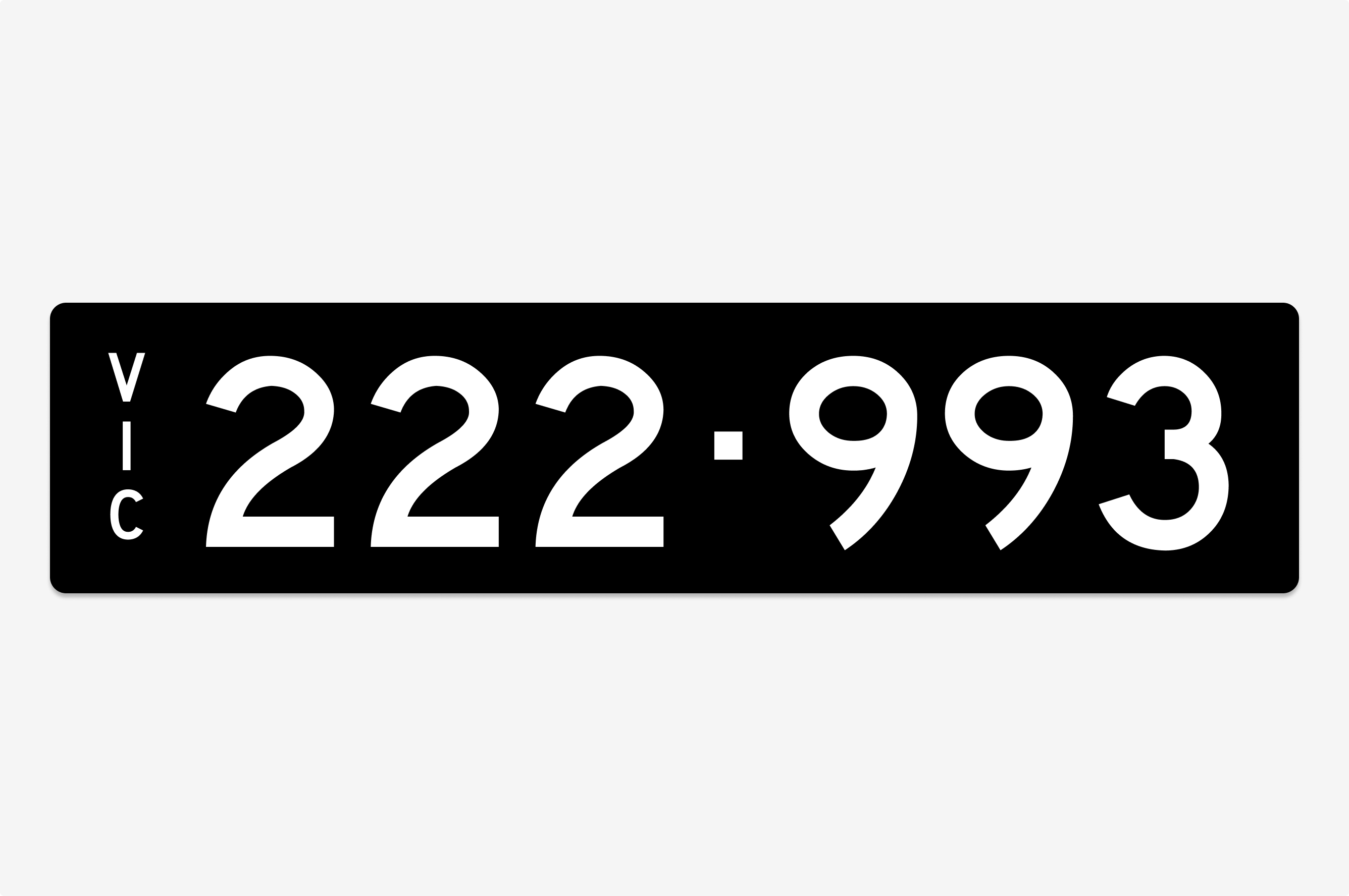 '222-993' - Victoria Heritage Number Plate for sale by auction in VIC ...