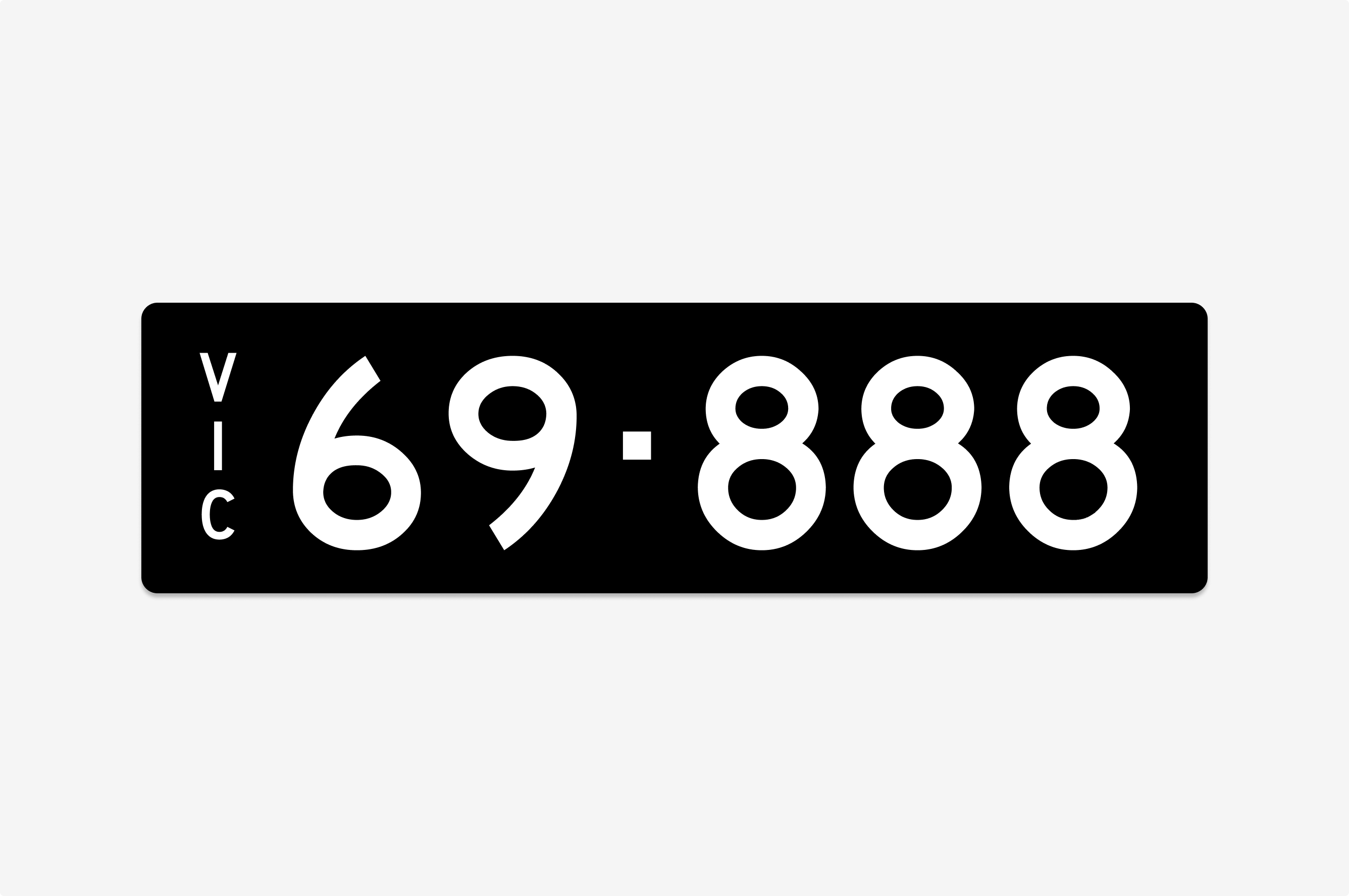 '69-888' - Victoria Heritage Number Plate for sale by auction in VIC ...