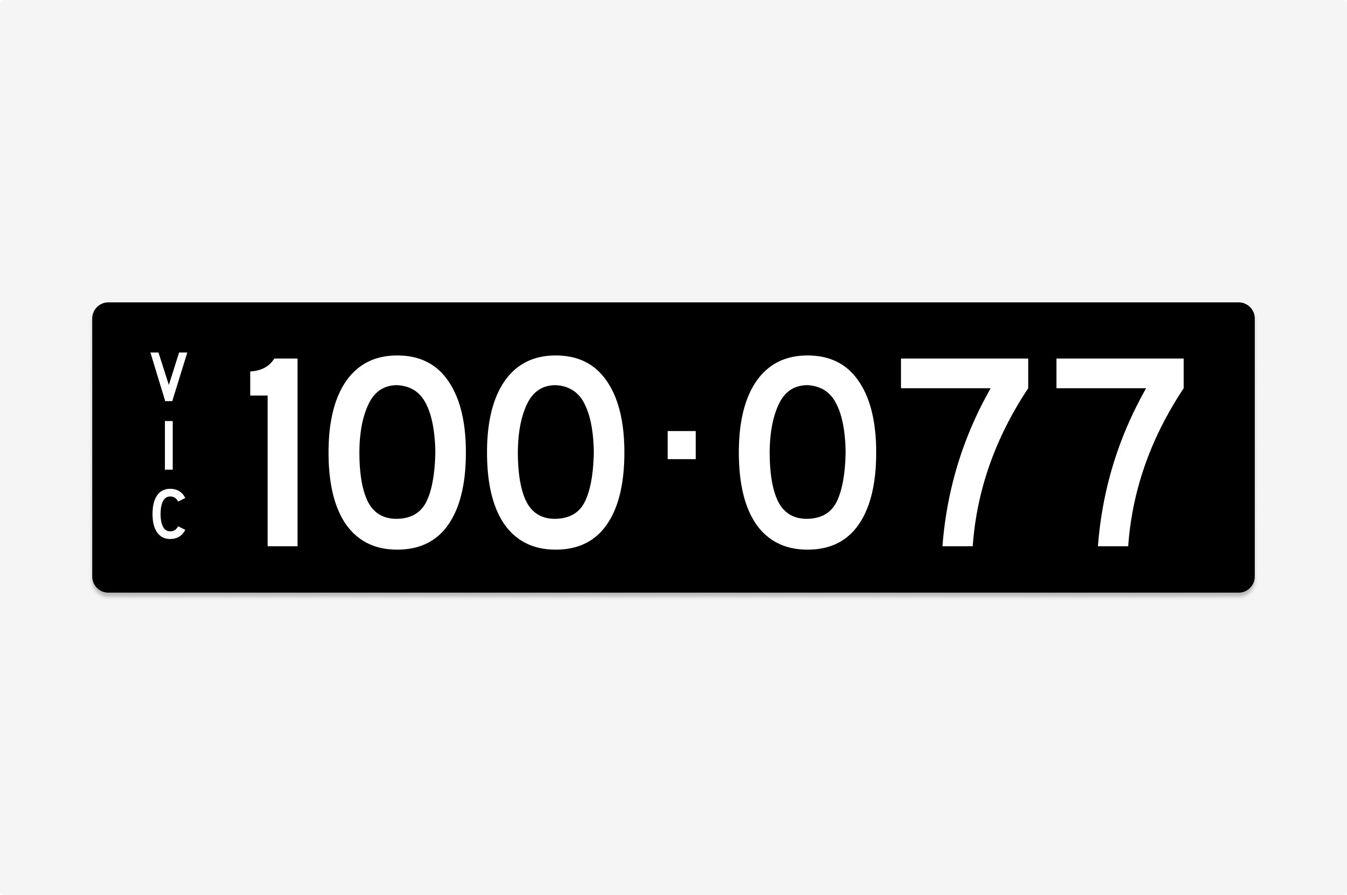 '100-077' - Victoria Heritage Number Plate for sale by auction in VIC ...