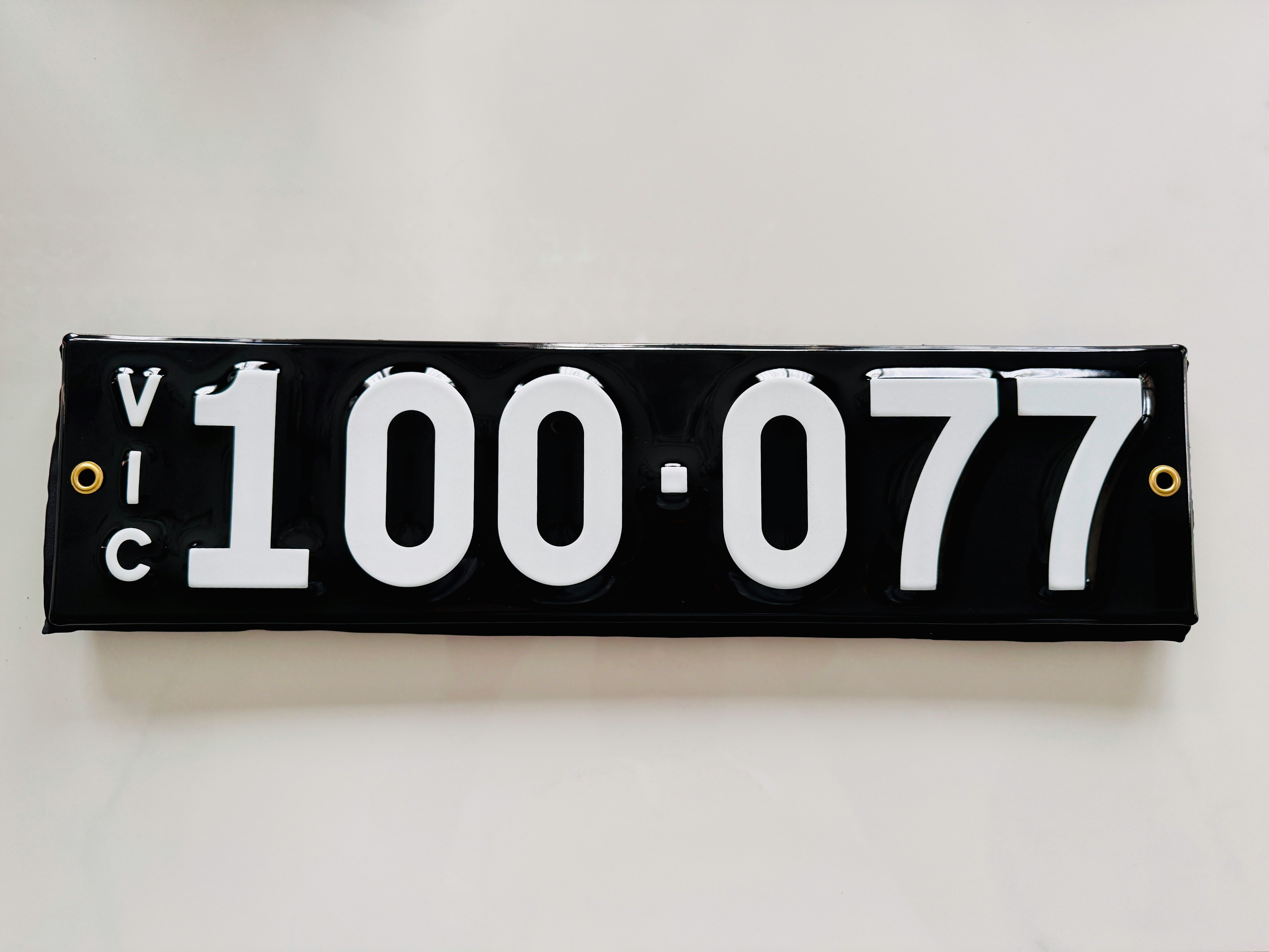 '100-077' - Victoria Heritage Number Plate for sale by auction in VIC ...