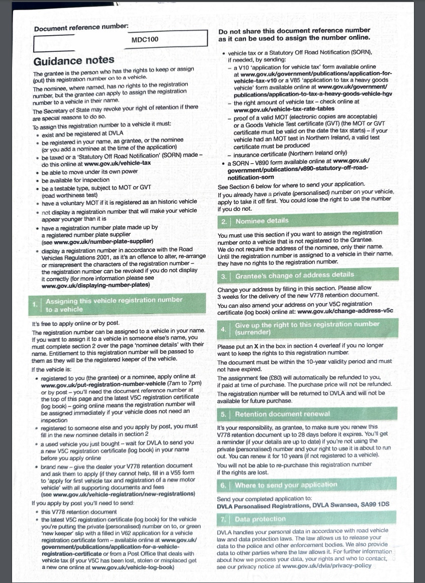 'MDC 100' - Number Plate for sale by auction in , United Kingdom