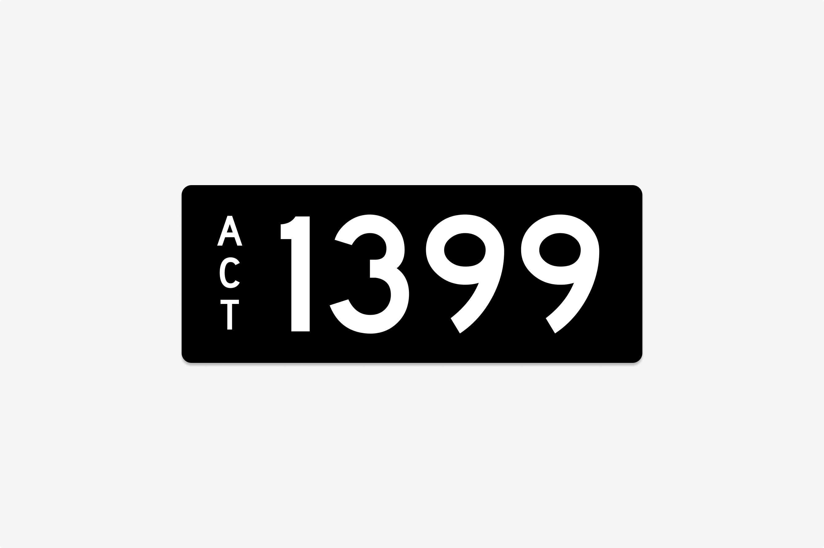 '1399' - Australian Capital Territory Number Plate for sale by auction ...
