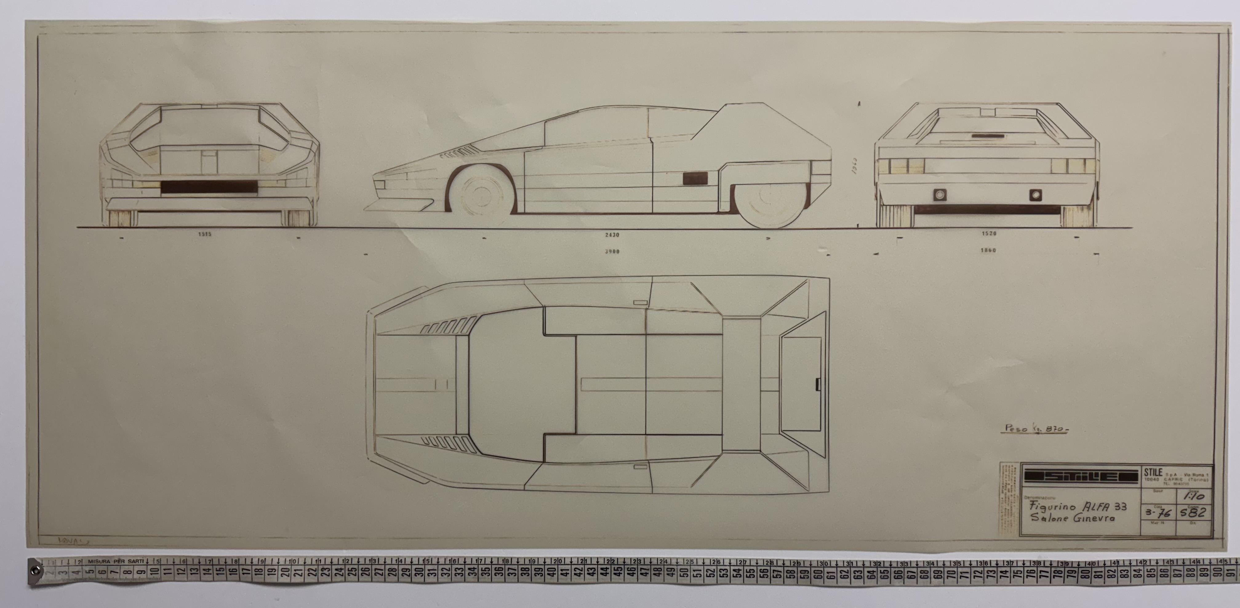 Bertone, Italdesign, and Michelotti Design Blueprints for sale by ...