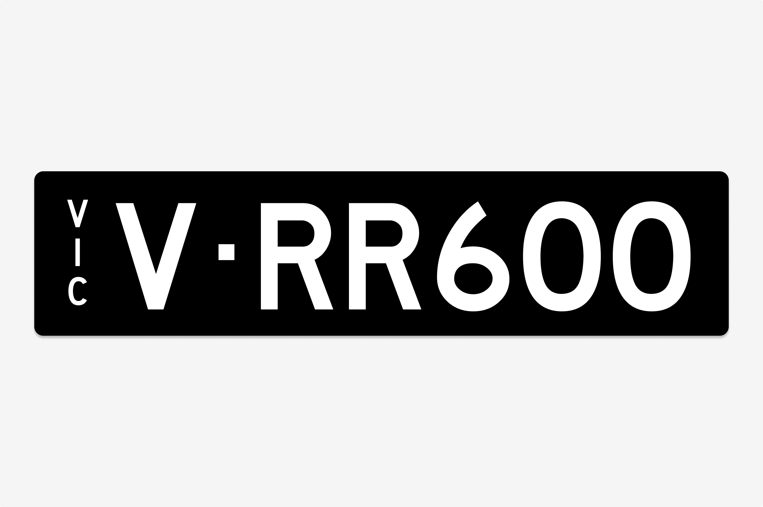 'V-RR600' - Victoria European Number Plate for sale by auction in VIC ...