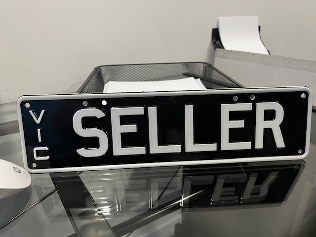 'SELLER' - Victoria Signature Number Plate for sale by auction in VIC ...