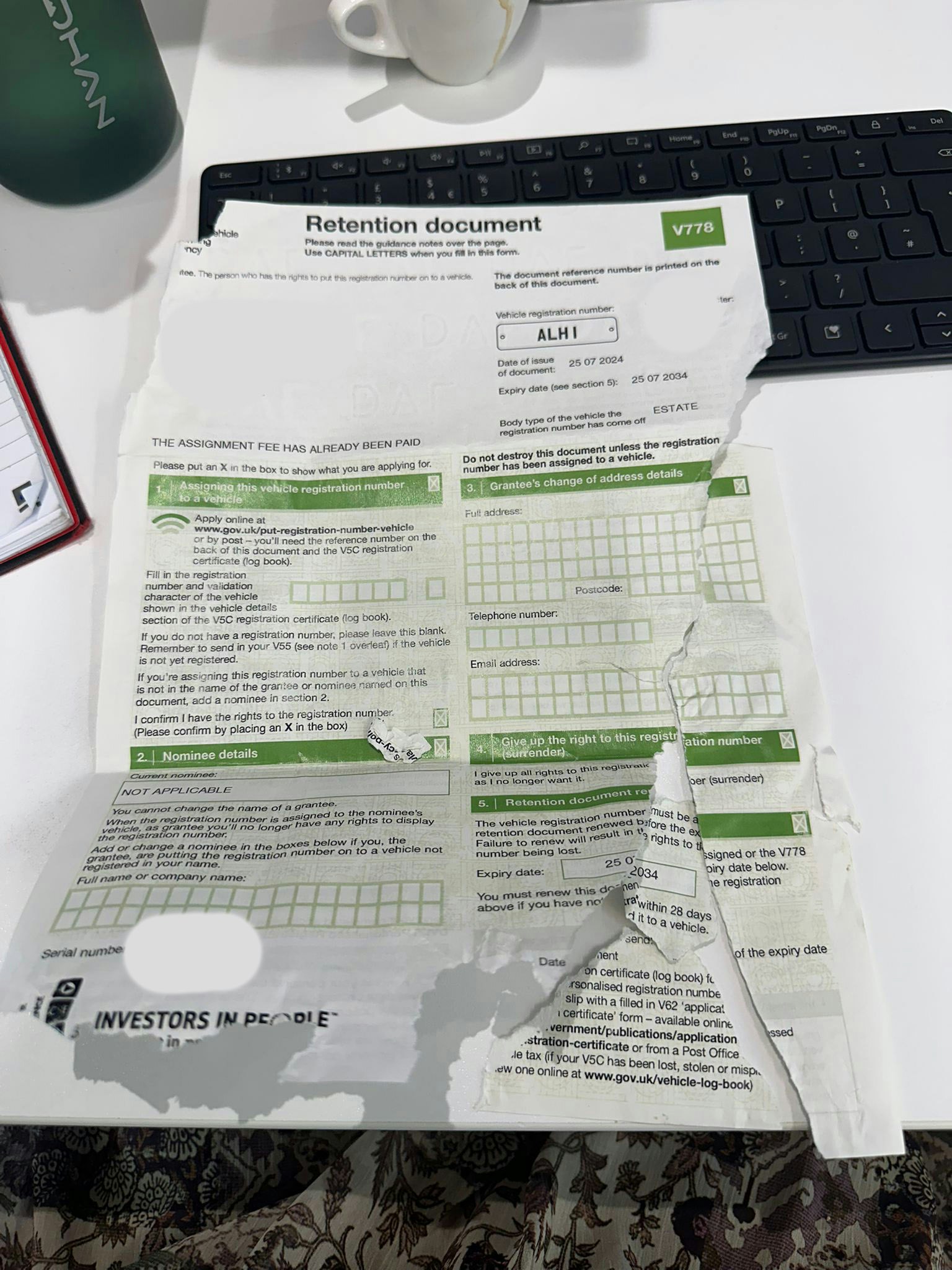 'ALH 1' - Number Plate for sale by auction in , United Kingdom