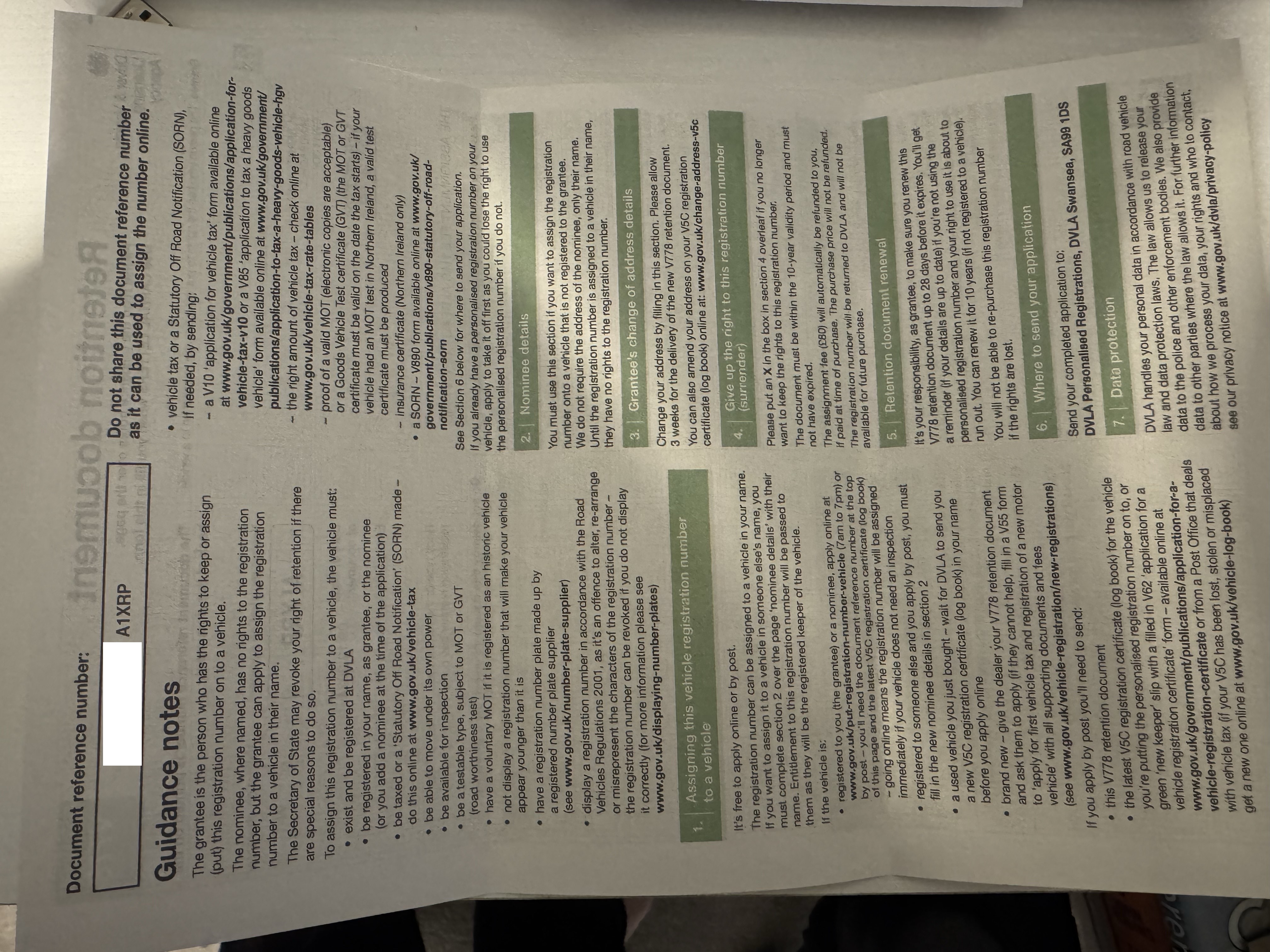 'A1 XRP' - Number Plate for sale by auction in , United Kingdom