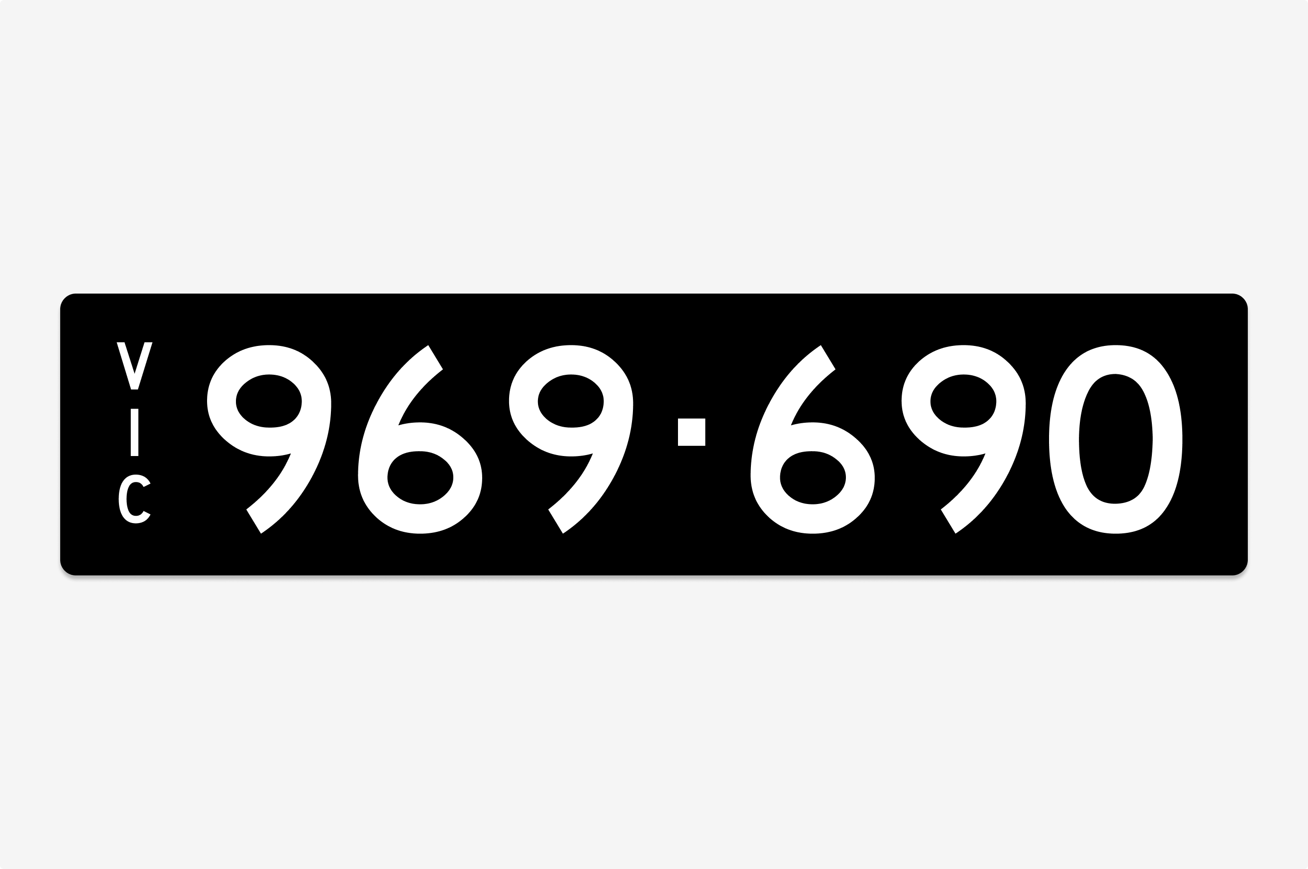 '969-690' - Victoria Number Plate for sale by auction in VIC, Australia