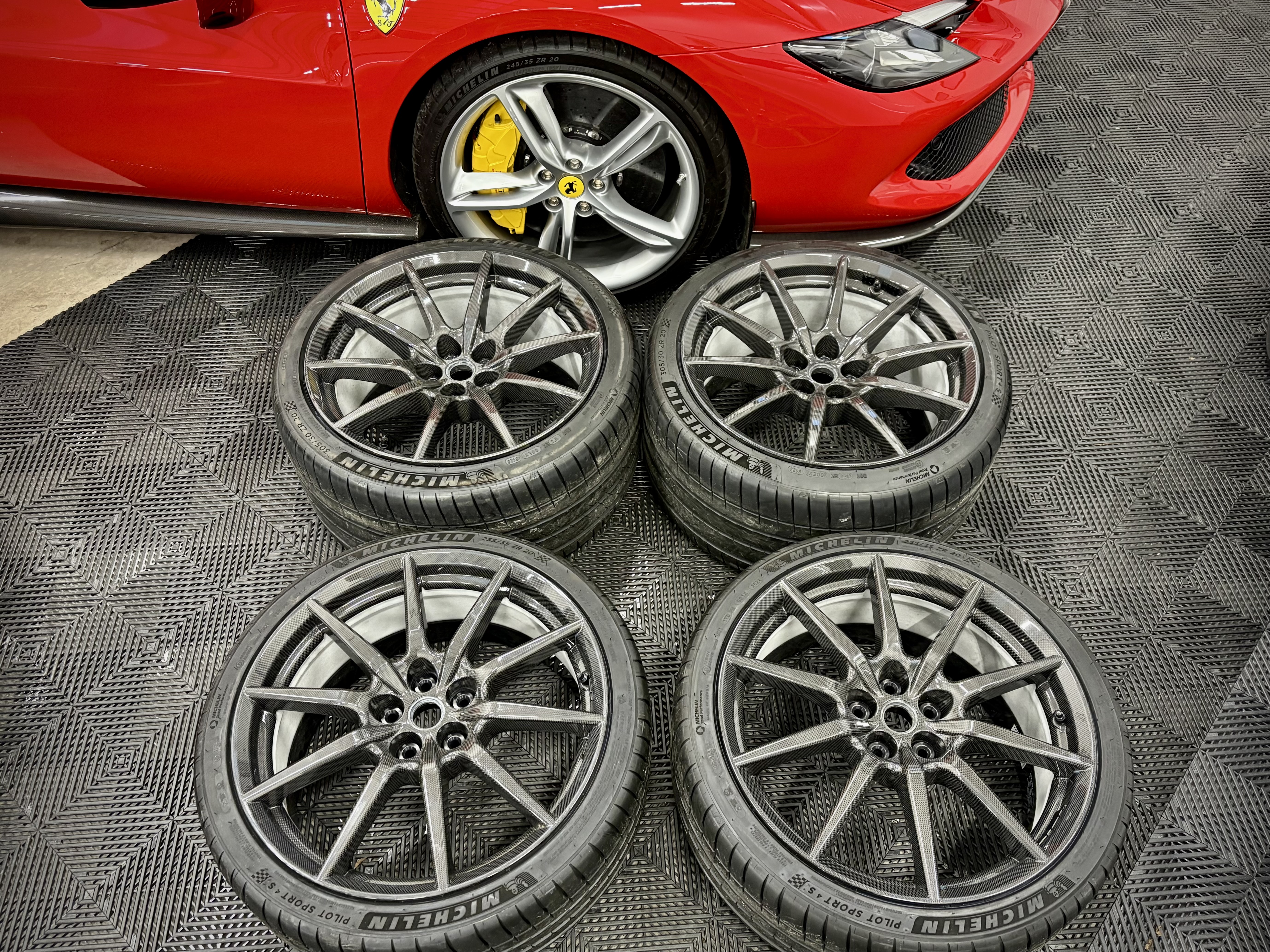 Set of Ferrari SF90 Carbon Fibre wheels and tyres for sale by auction ...