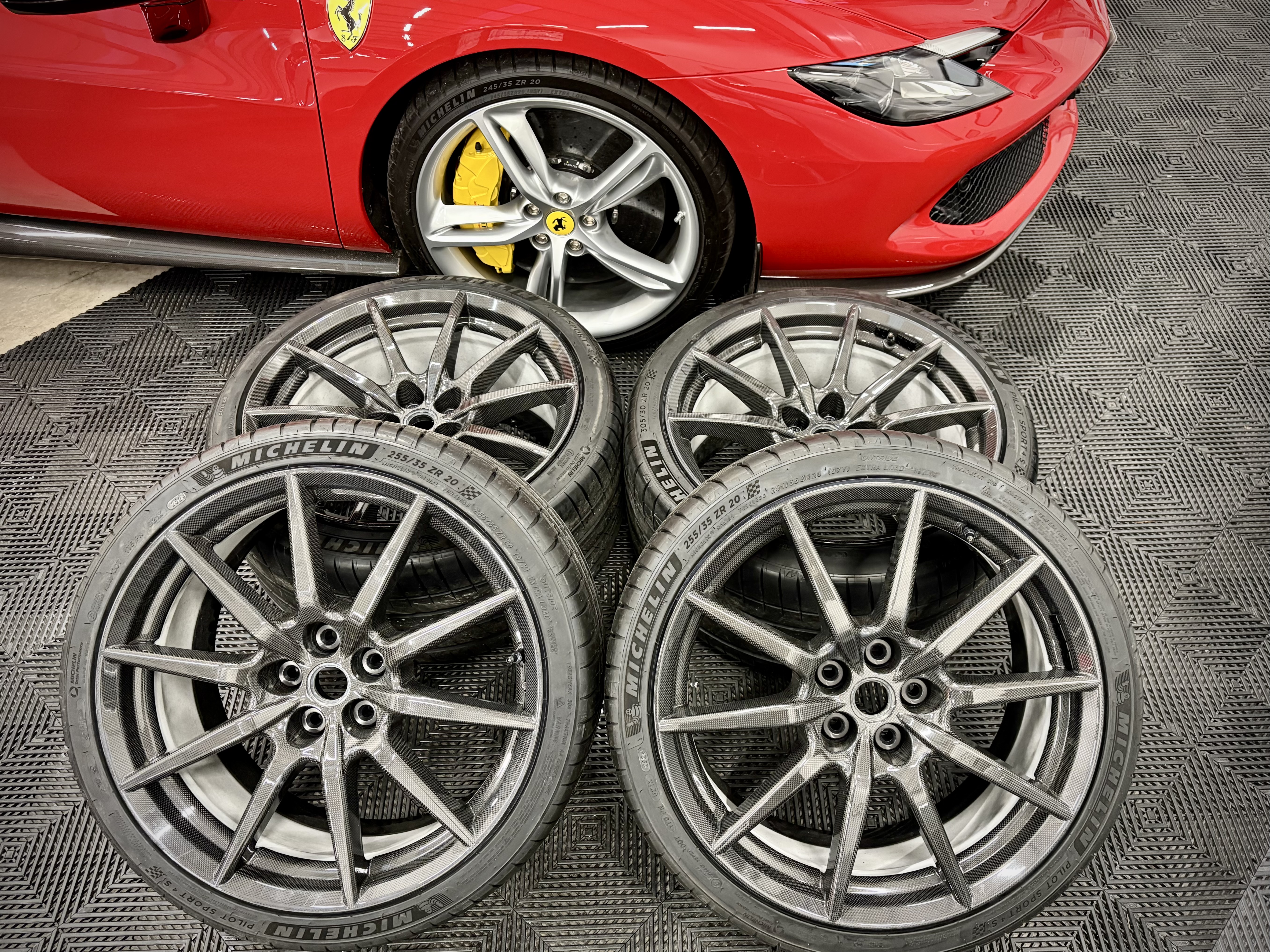 Set of Ferrari SF90 Carbon Fibre wheels and tyres for sale by auction ...