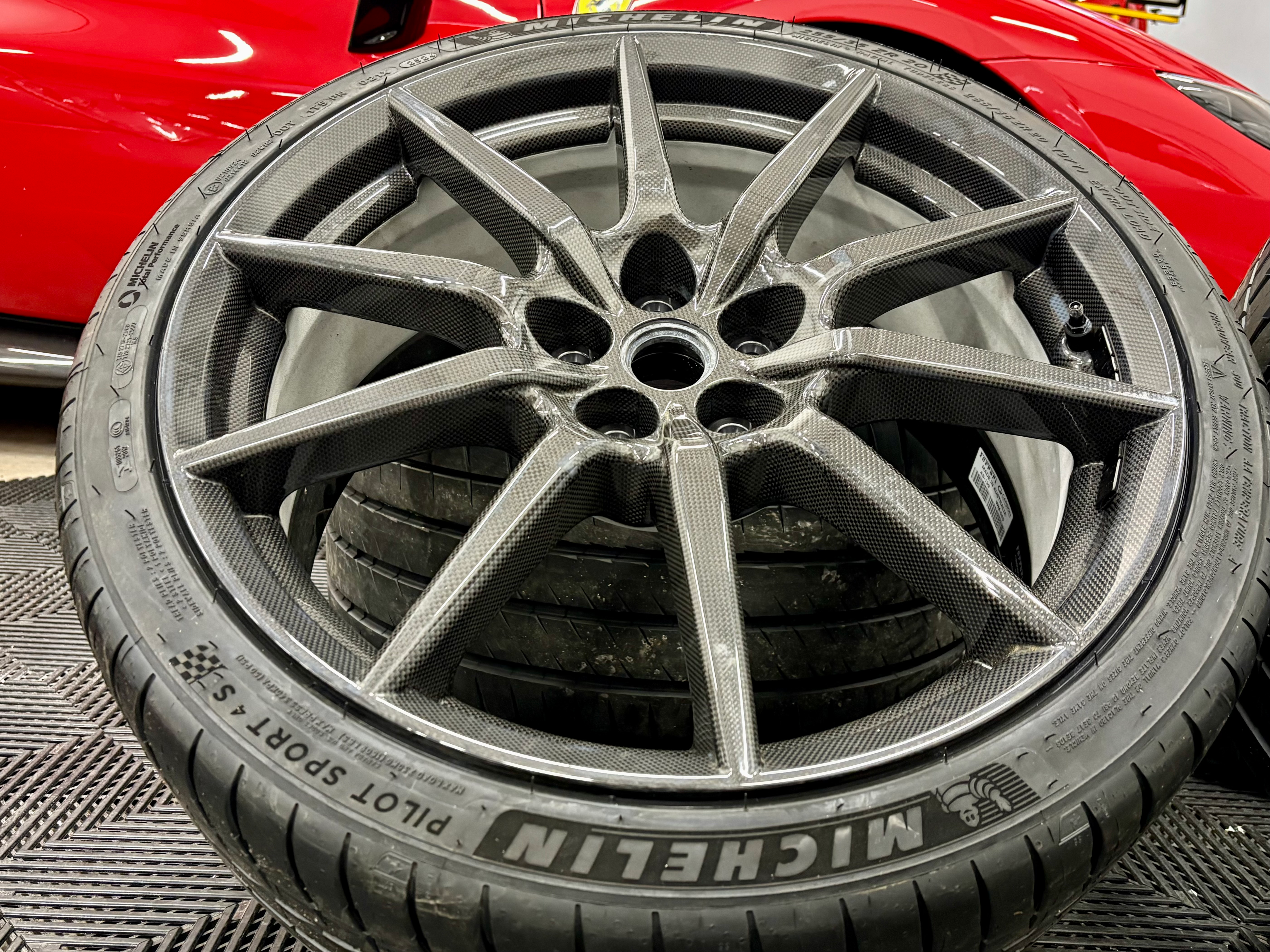 Set of Ferrari SF90 Carbon Fibre wheels and tyres for sale by auction ...
